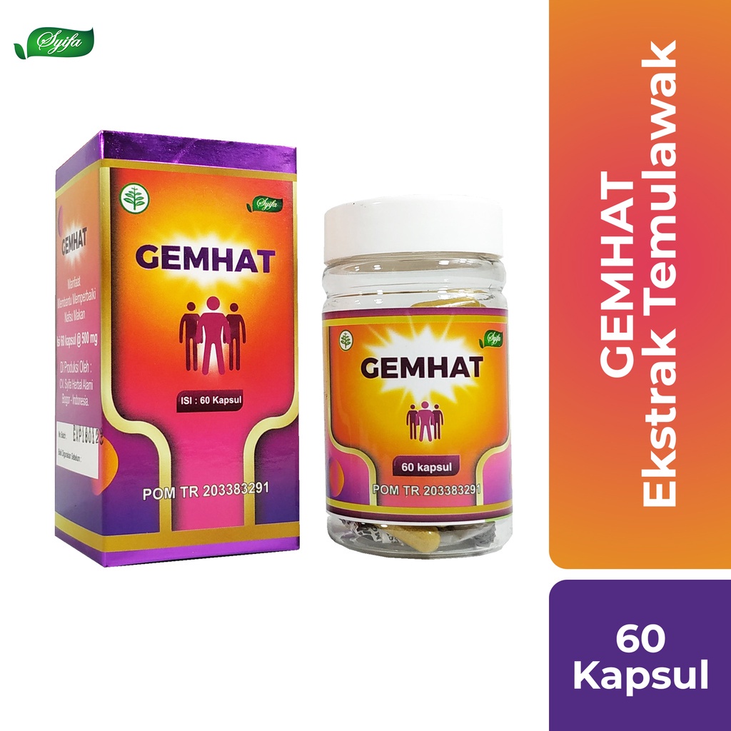 GEMHAT Gemuk Sehat - 60 Kapsul | Ekstrak Temulawak | Obat Herbal ...