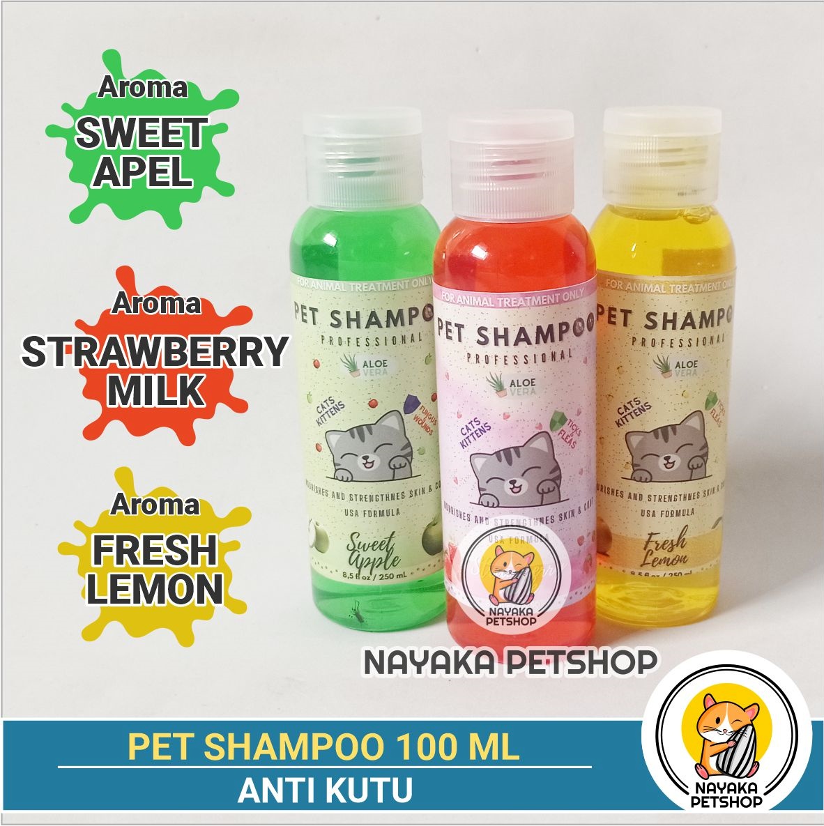 Pet Shampoo 100 ml Shampo Kutu Kucing Sampo Anti Tick Flea | Lazada ...
