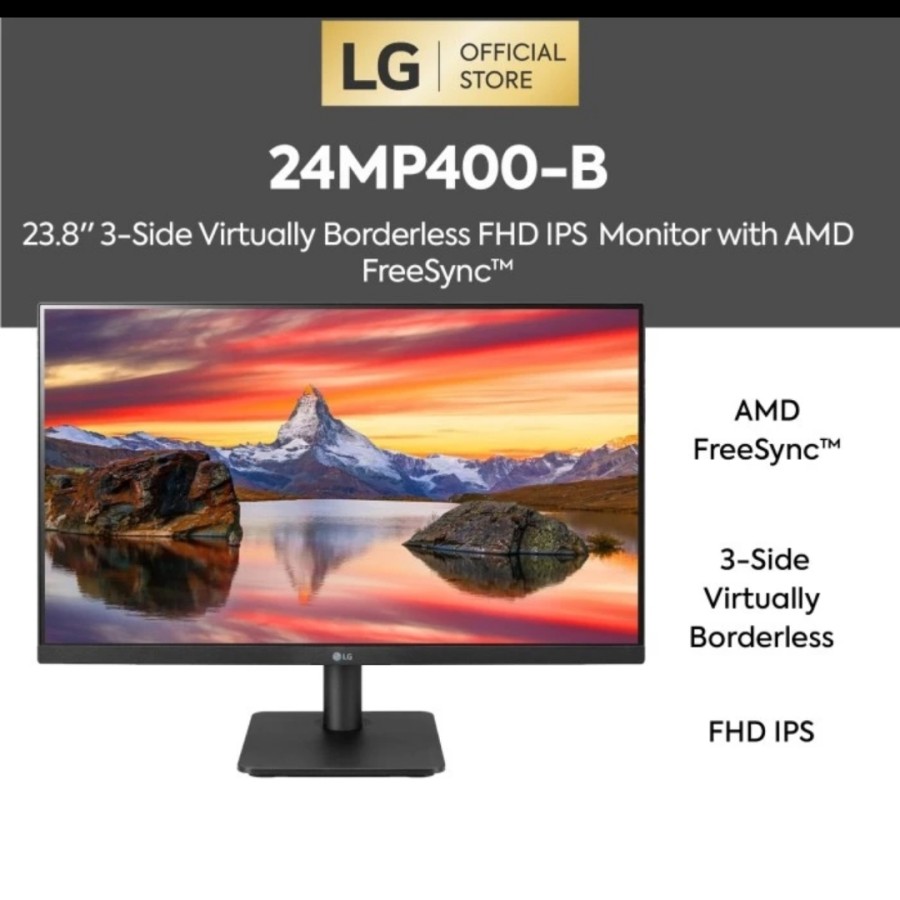 MONITOR LG 24 INCH HDMI FREMLIS IPS FULL HD 24 MP400-PEKING KAYU ...
