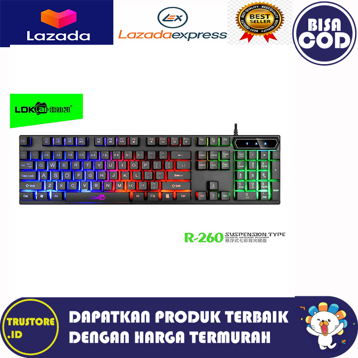 COD LDKAI Gaming Keyboard RGB LED - R260 | Lazada Indonesia