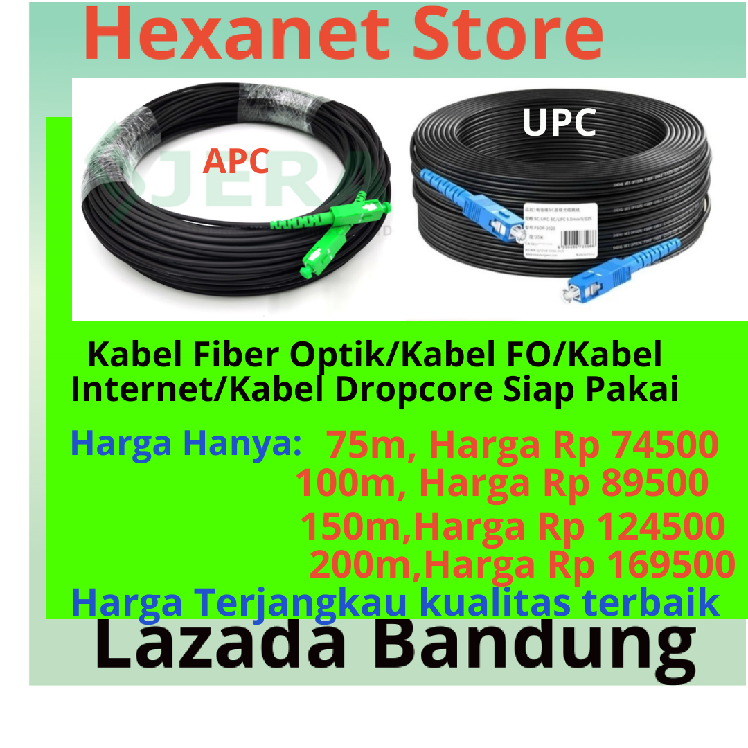 Kabel Fiber Optik Dropcore Kabel FO Precon 50m 60m 75m 80m Siap pakai Bergaransi | Lazada Indonesia