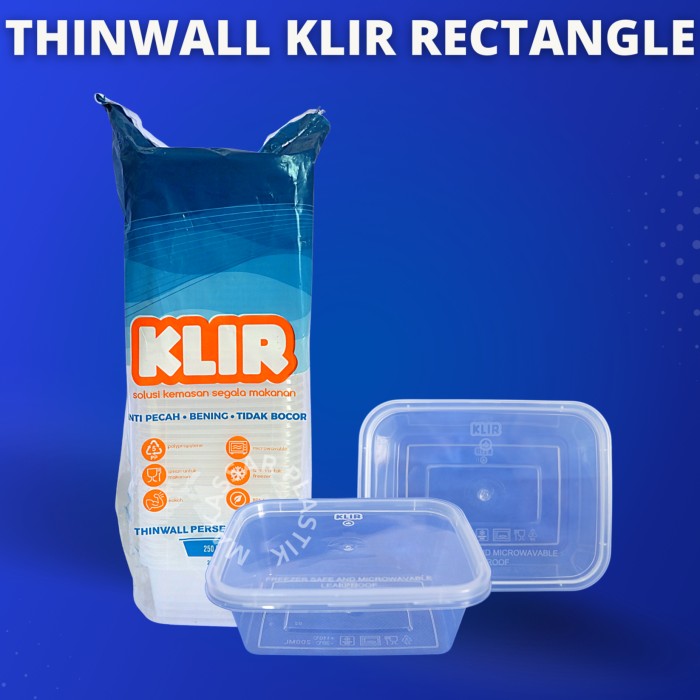 Thinwall KLIR Cup Plastik Persegi Panjang 200ml 250ml 300ml 500ml ...