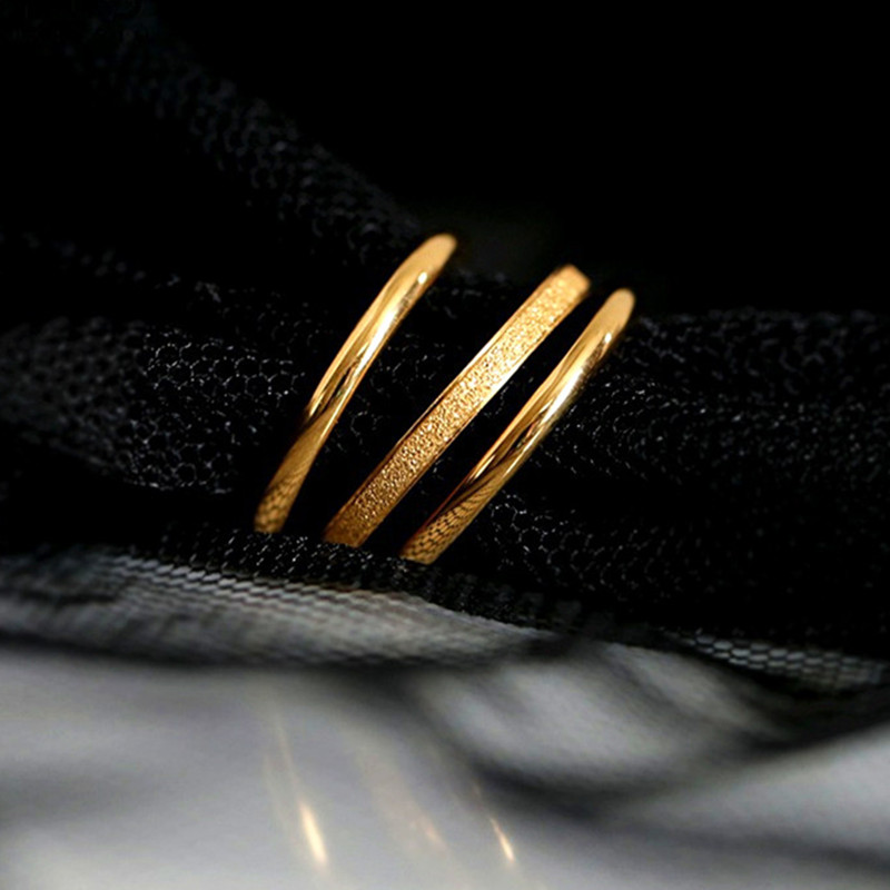 OYJR 3 piece Couple Ring for Women Korean Fashion Singsing Gold Wedding ...