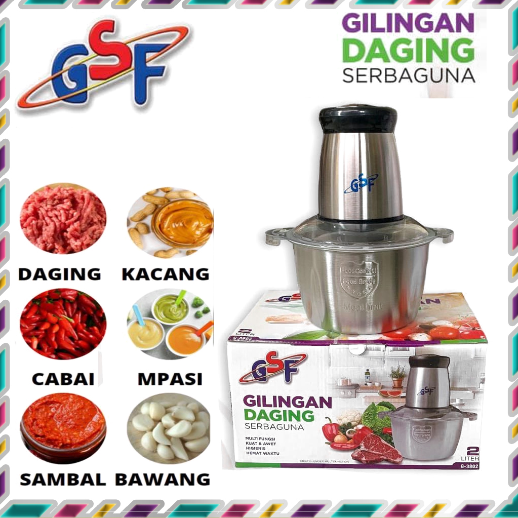 GSF Blender Daging Food Chopper Penggiling Daging Elektrik G-3802 ...