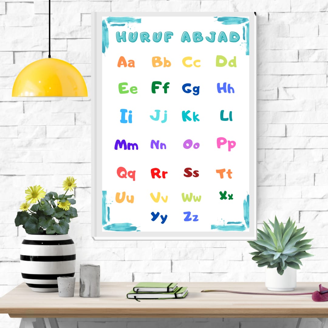 Poster Edukasi Anak Estetik Huruf Abjad | Lazada Indonesia