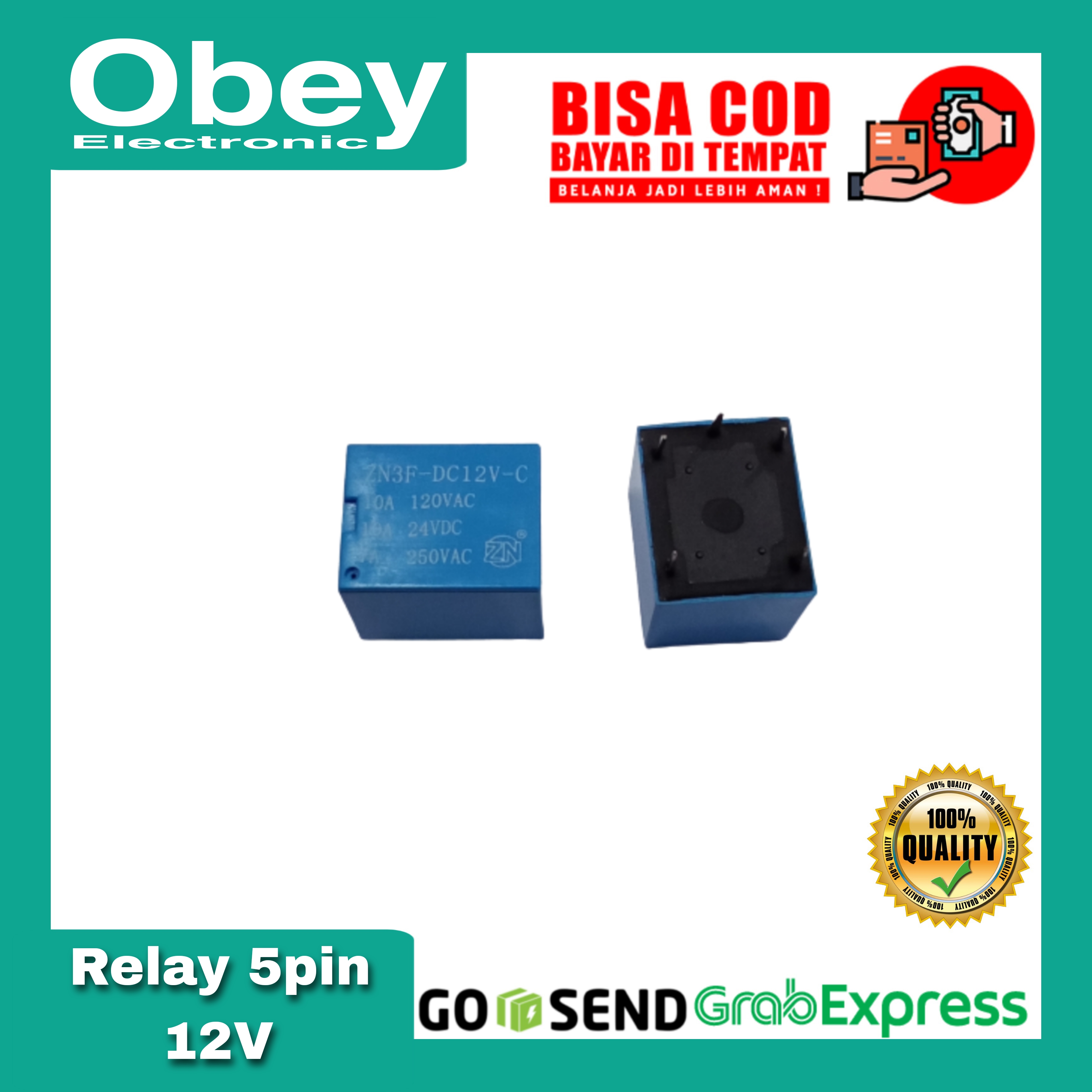 Relay 5p 12v Hitam/Biru | Lazada Indonesia