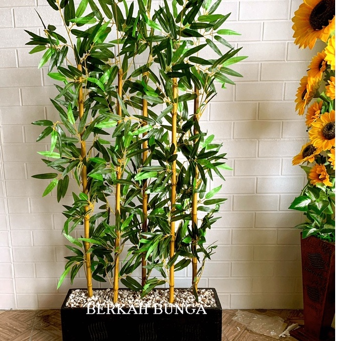 Bambu Partisi Artificial T 2M P 75cm Hiasan Dekorasi Rumah Tanaman Hias ...