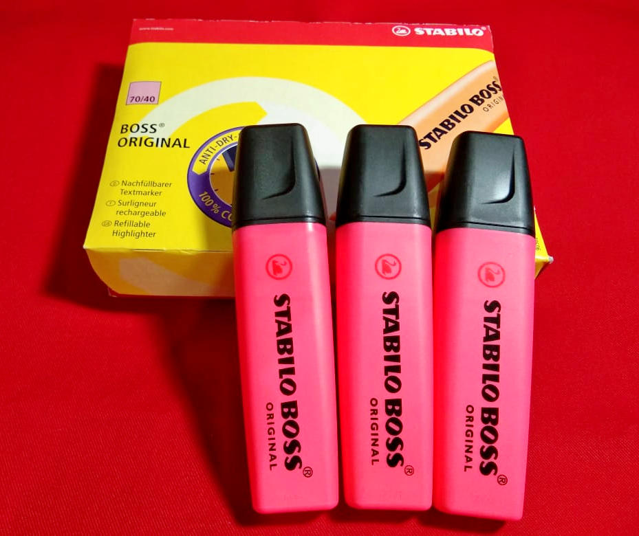 Stabilo Boss Original Merah / Hijau / Pink / Kuning / Ungu / Biru ( 1 ...