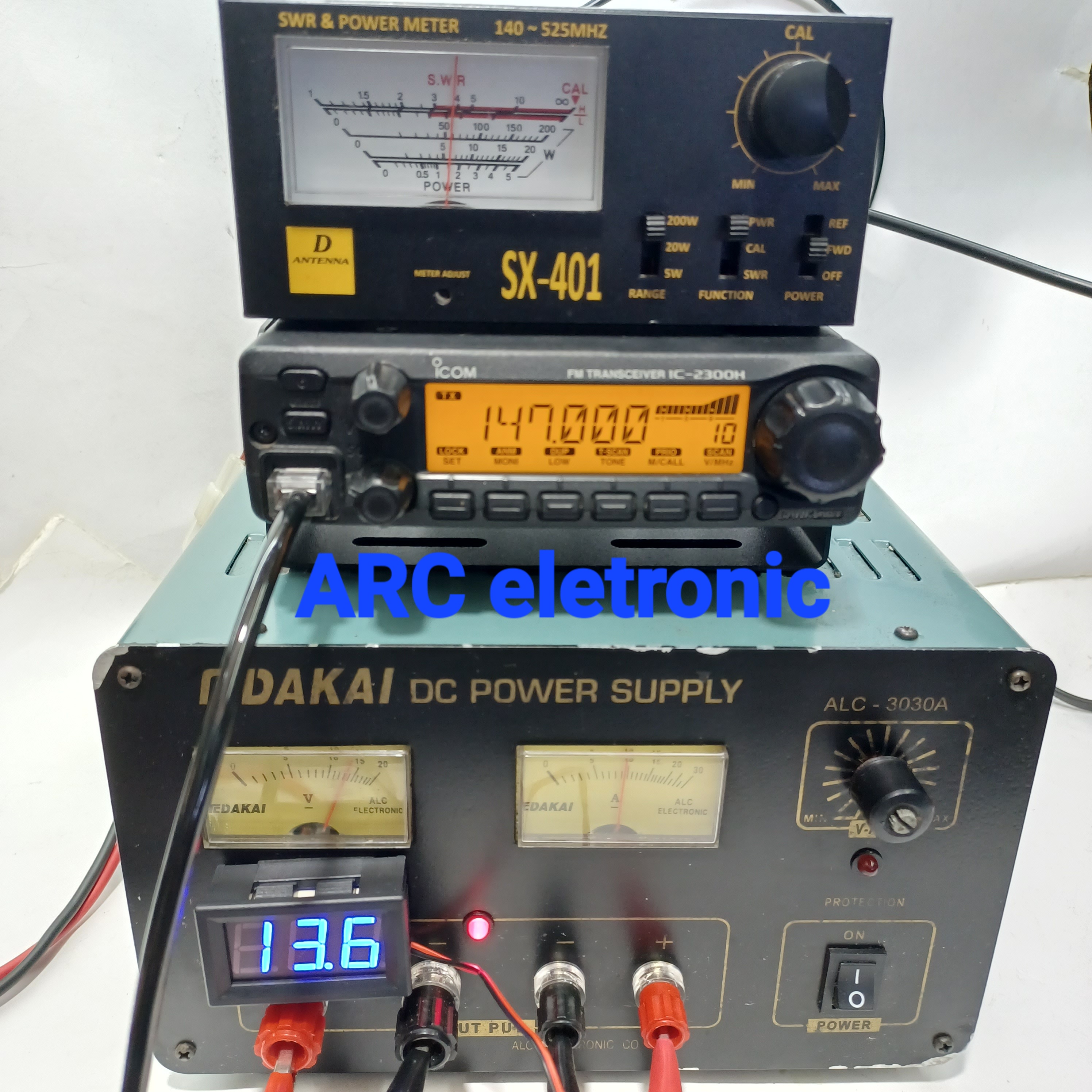 PAKET RIG ICOM IC-2300H JAPAN VHF POWER SUPPLY DAKAI 30A ALC 3030A ...