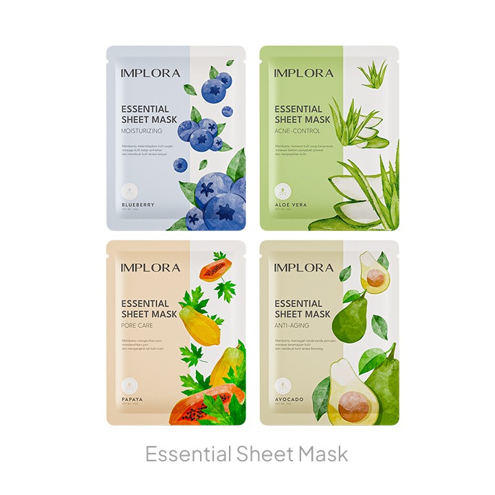 IMPLORA Essential Sheet Mask | Pore Care | Anti-Aging | Moisturizing ...
