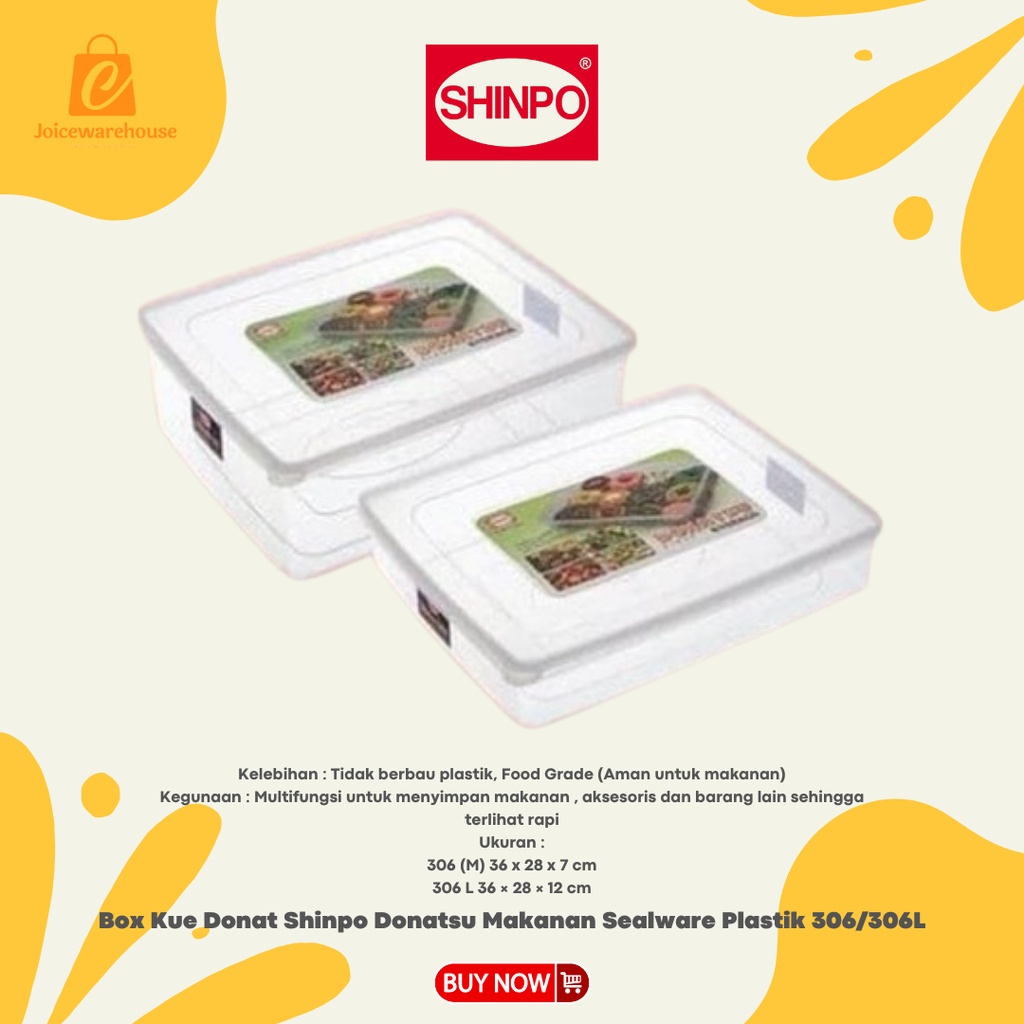 Tempat Kotak Box Kue Donat Shinpo Donatsu Makanan Sealware Plastik 306 ...