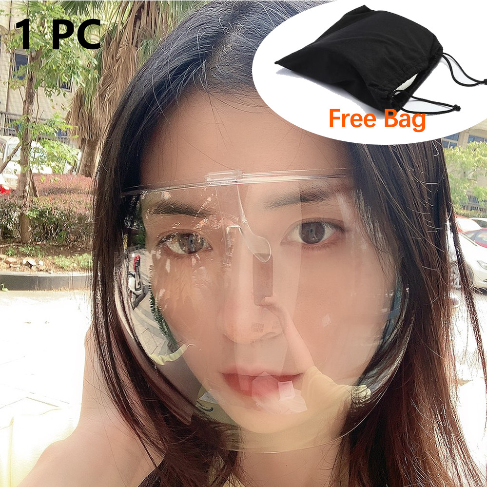 【ฟรี Bag】Transparent Face Shield Full Face Shield แว่นตาป้องกันขนาดใหญ่ ...