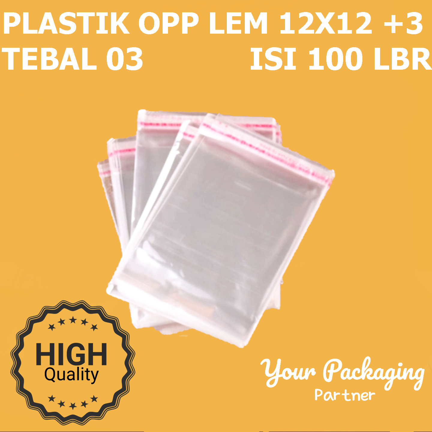 PLASTIK ROTI OPP 12X12 TEBAL 18 MIC ( DENGAN SEAL / LEM ) ISI 100 LBR ...