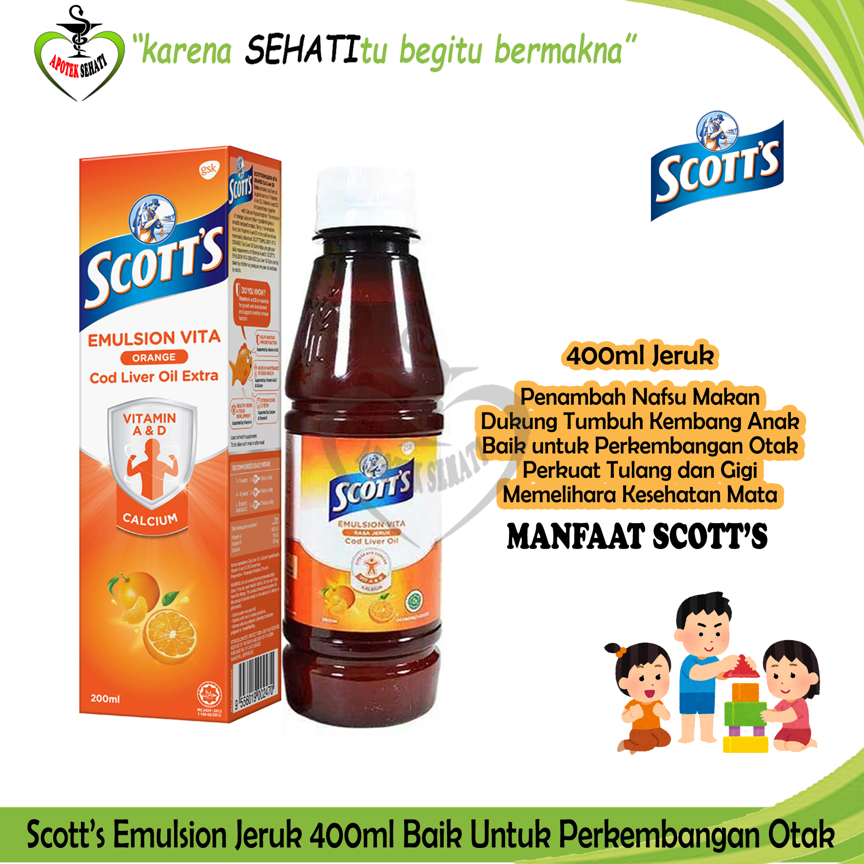 Scott Emulsion Vita Suplemen Pertumbuhan Tulang | Lazada Indonesia