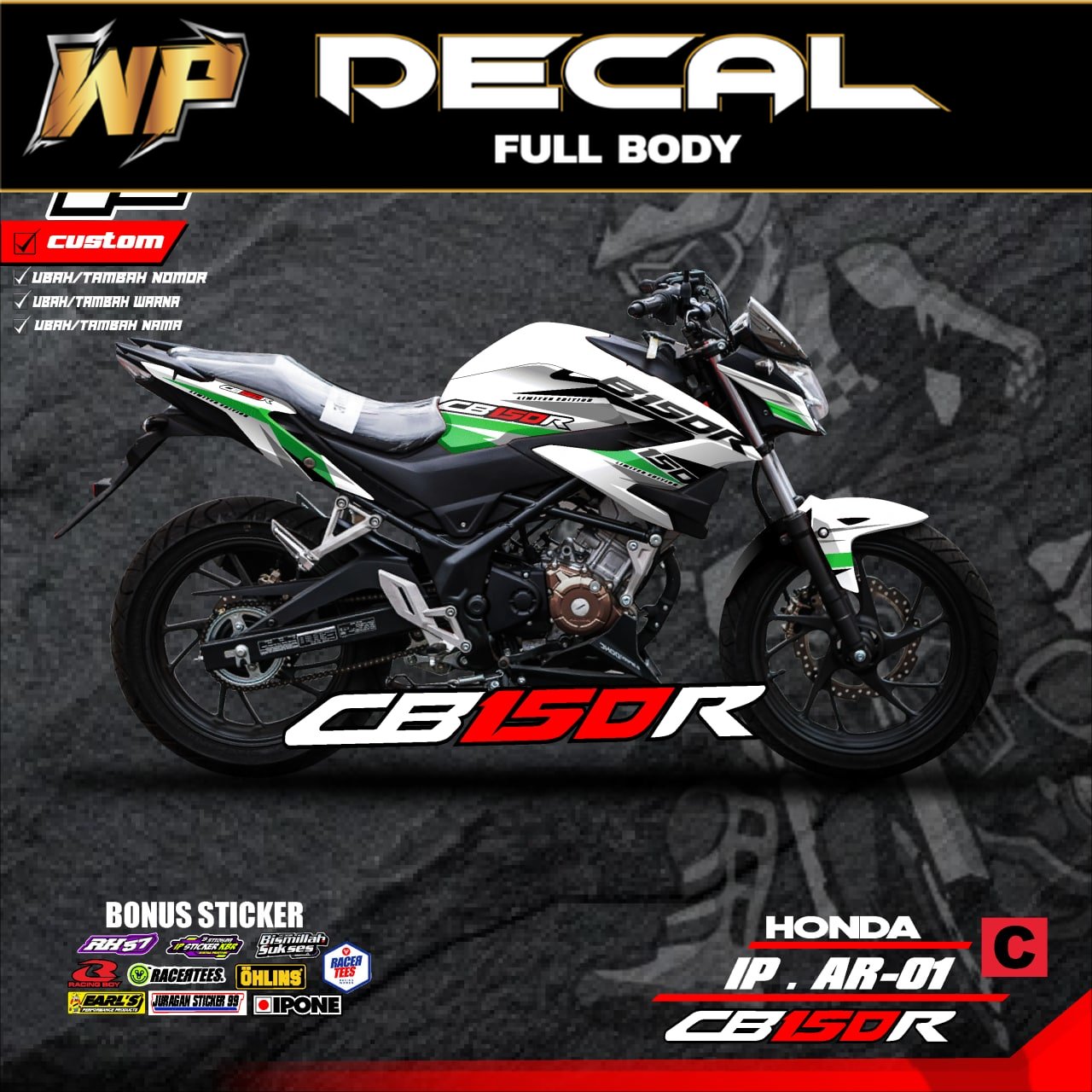 (cod) decal CB150R NEW V3 - sticker decal variasi full body list honda ...