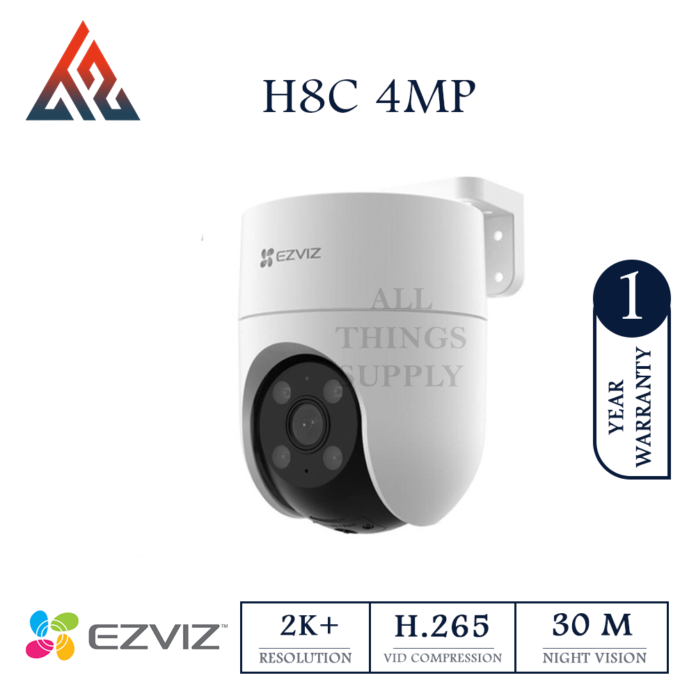 EZVIZ H8C 4MP 2K+ Wireless PTZ Outdoor CCTV Pan & Tilt Wifi Audio ...