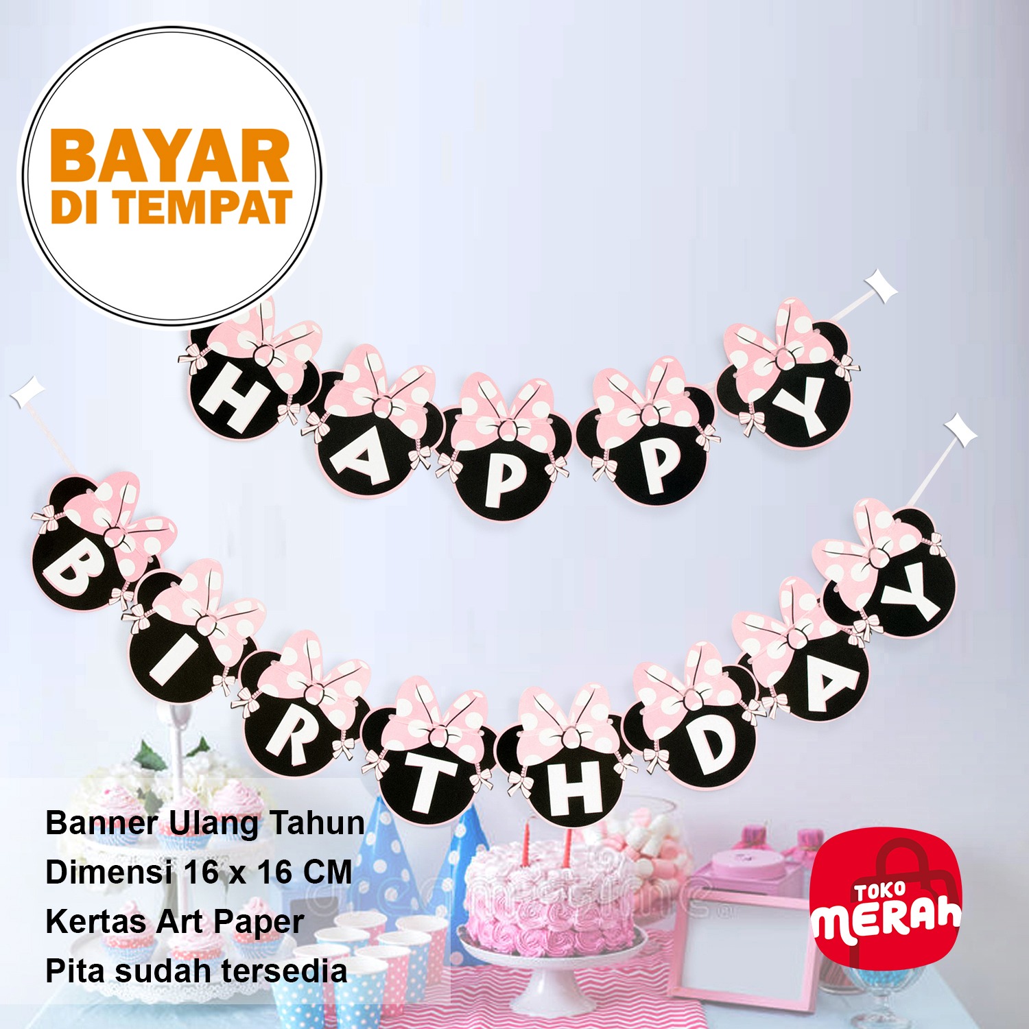 Bunting Buting Flag Happy Birthday Background Perlengkapan Ulang Tahun ...
