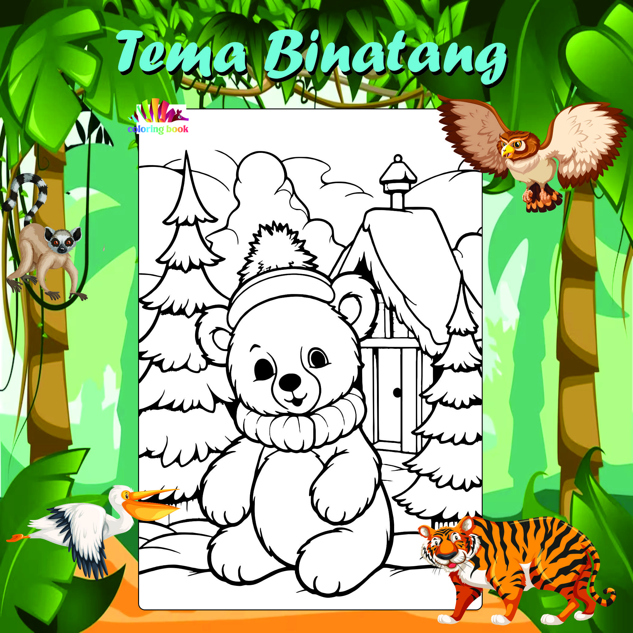 KERTAS MEWARNAI / COLORING / KERTAS GAMBAR / BINATANG | Lazada Indonesia