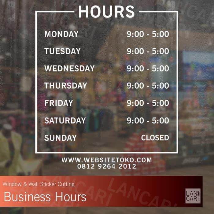 Sticker Cutting Store Hours Stiker Jam Tutup Buka Toko Cafe Kafe Butik ...