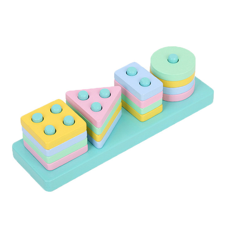 Geometric Shape Stack Board | Papan Susun Bentuk Geometri Pasak Kayu ...