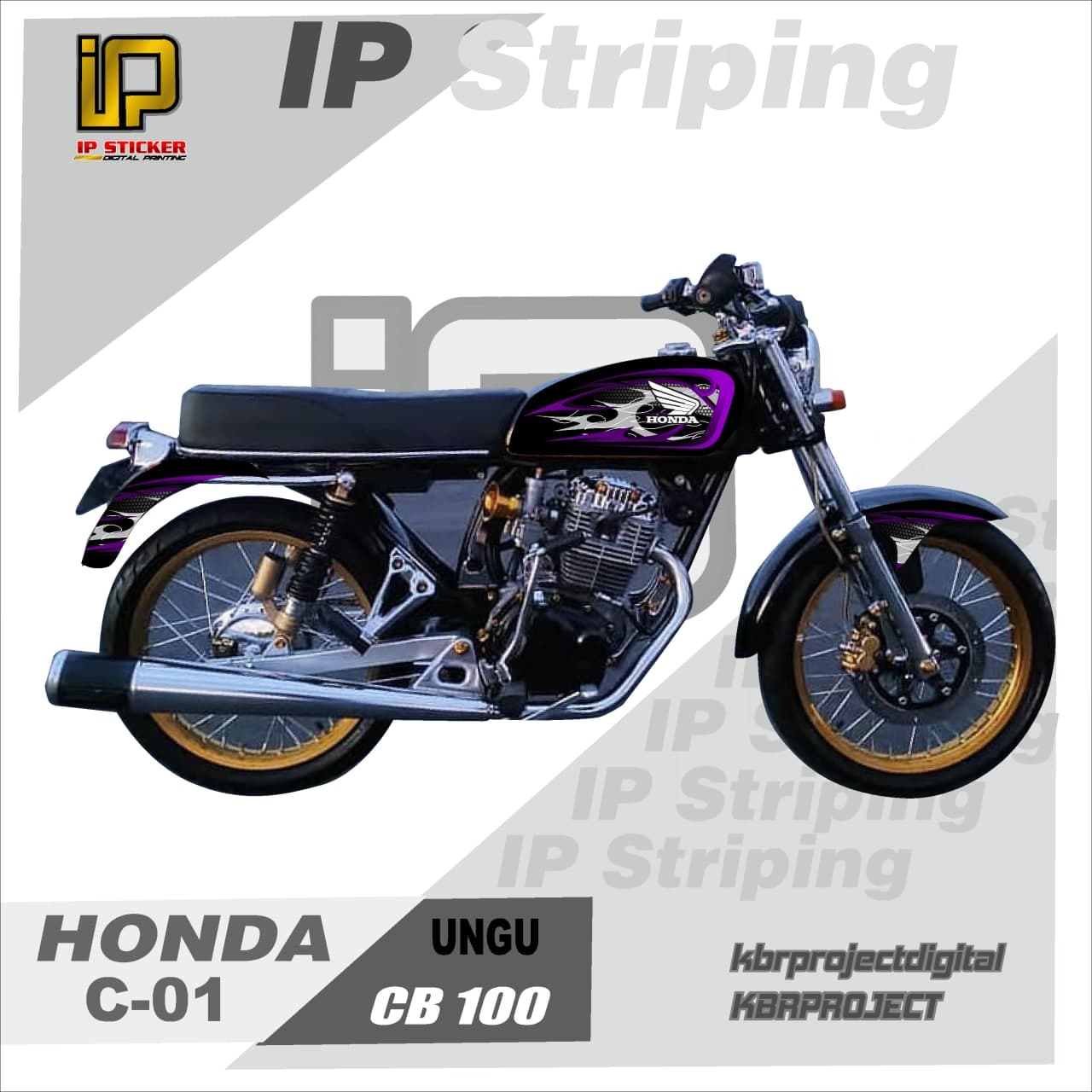 Striping CB 100 - Sticker Striping Variasi List Honda CB 100.C-01 ...