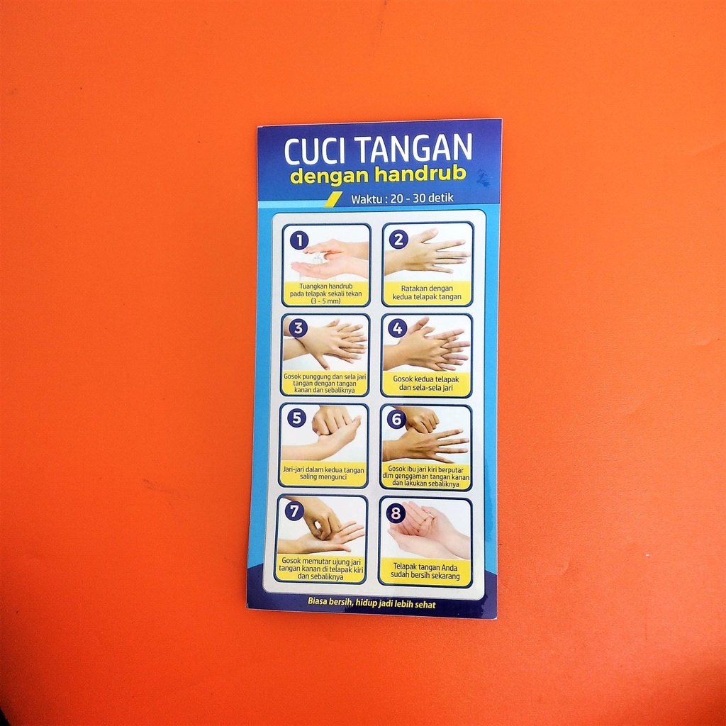 Stiker Cara Cuci Tangan dengan Handrub - Stiker Bahan Vinyl | Lazada ...