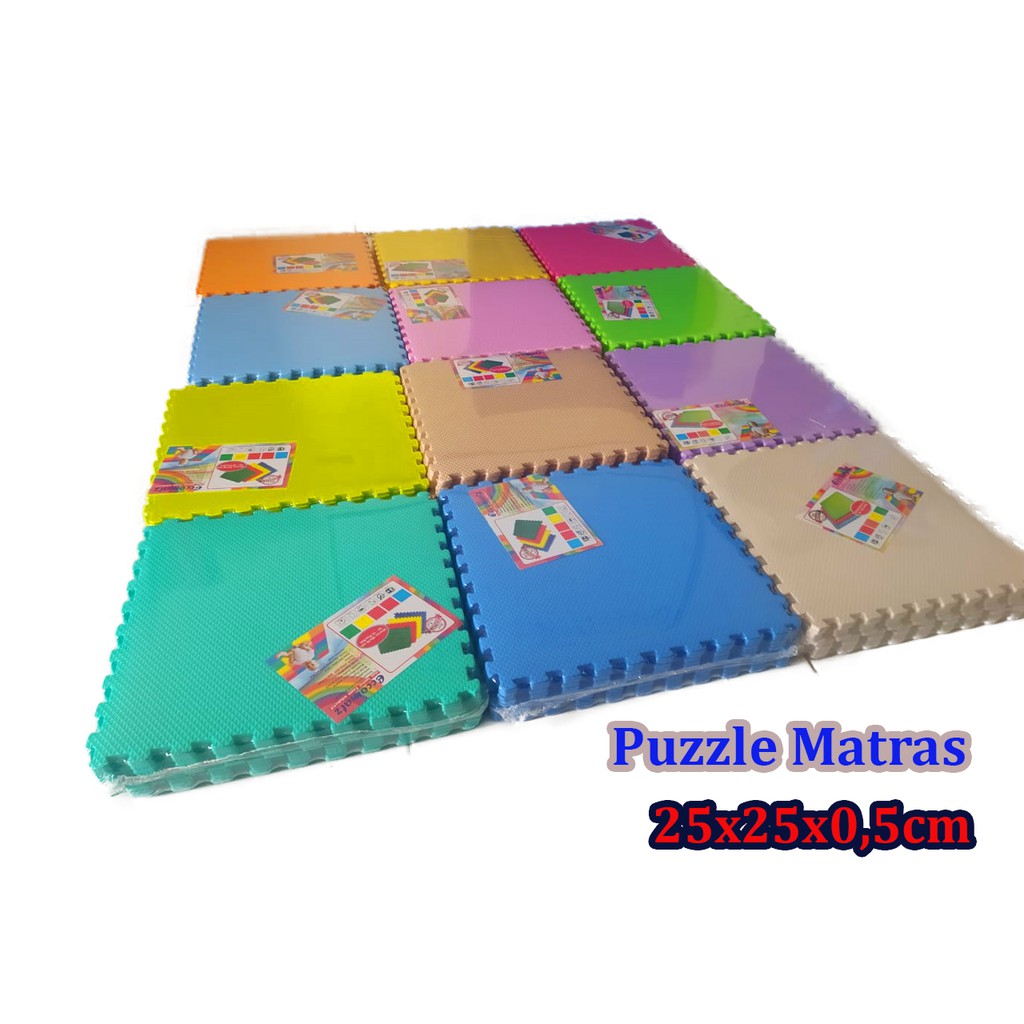Matras Puzzle Polos Alas Lantai Karpet Ekonomis 25x25x0,5cm | Lazada ...