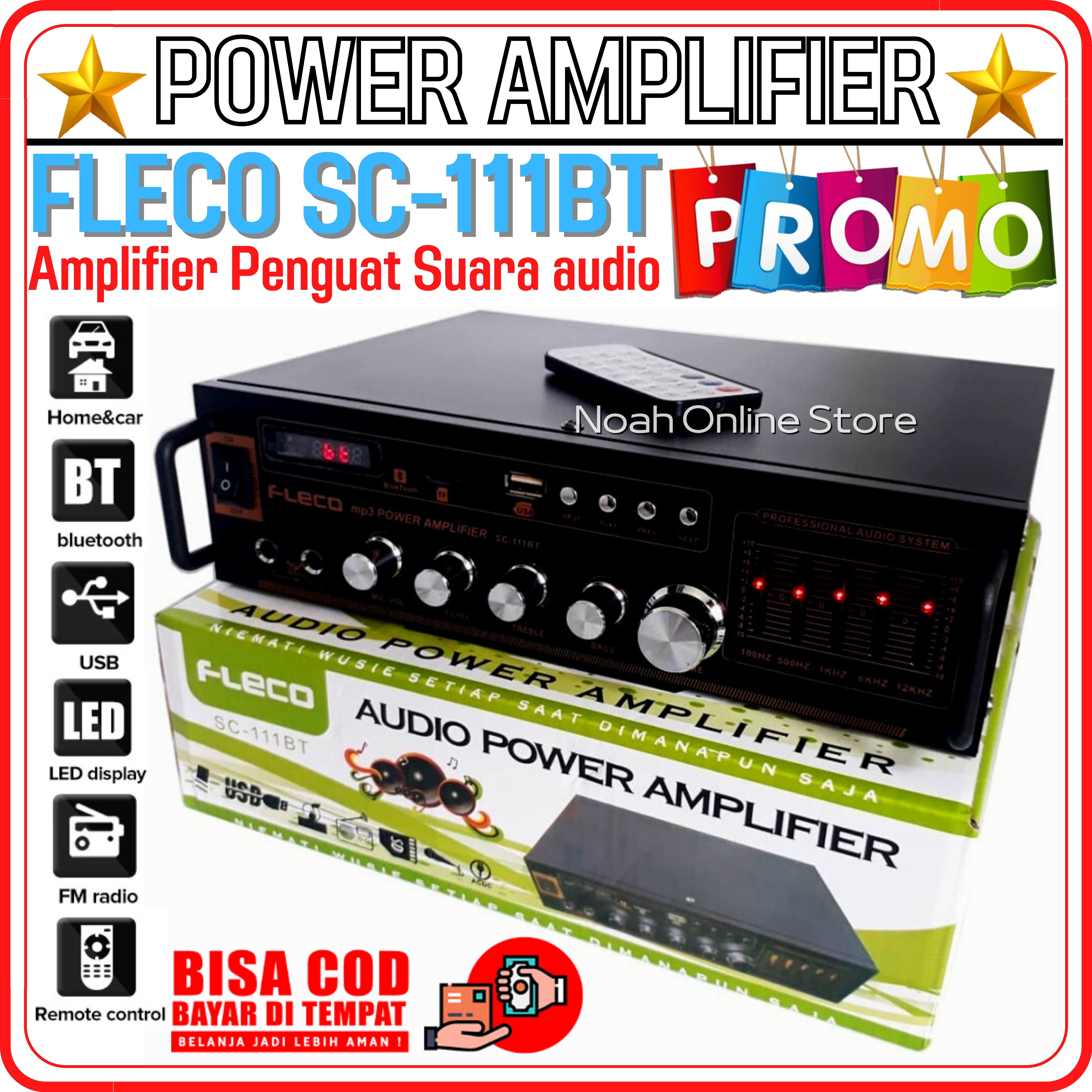 Audio Power Amplifier Ampli Fleco SC-111BT - Fleco Amplifier Bluetooth ...