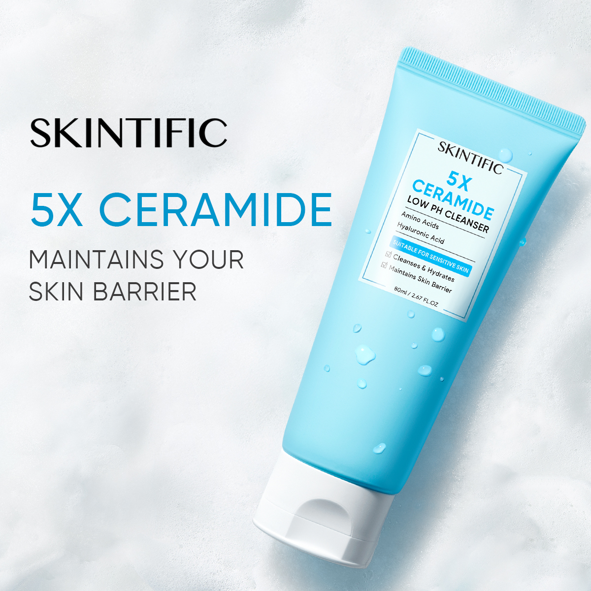 FLASH SALE SKINTIFIC - 5X Ceramide Low pH Cleanser Gentle Cleanser For ...