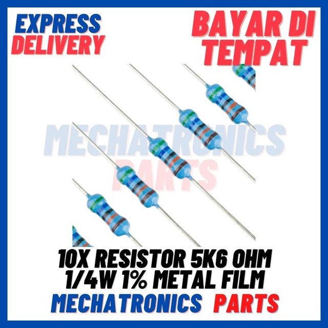 ELC[PAS-9434] 10X RESISTOR 5K6 OHM 1/4W 1% METAL FILM | Lazada Indonesia