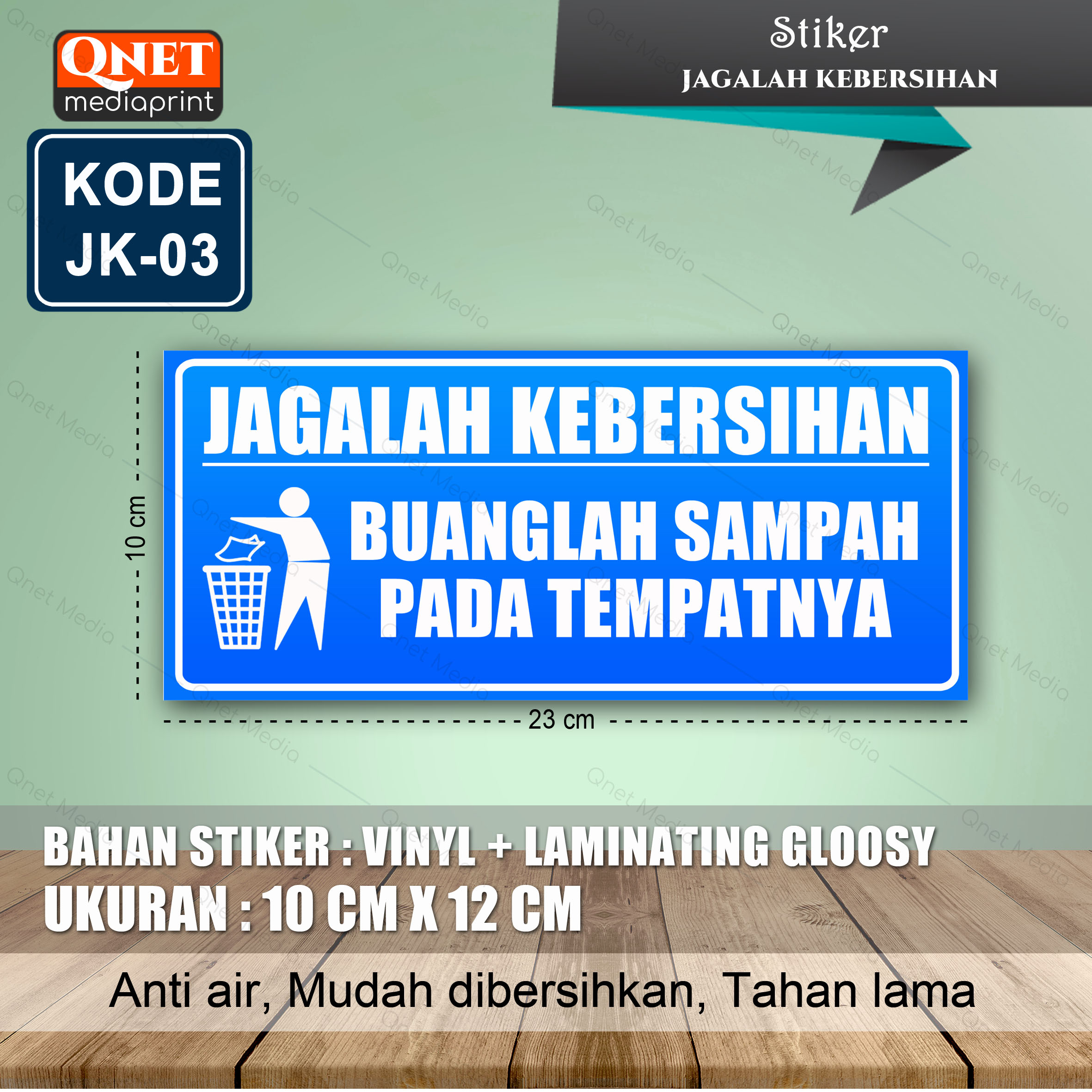 STIKER JAGALAH KEBERSIHAN + LAMINATING GLOSSY | Lazada Indonesia