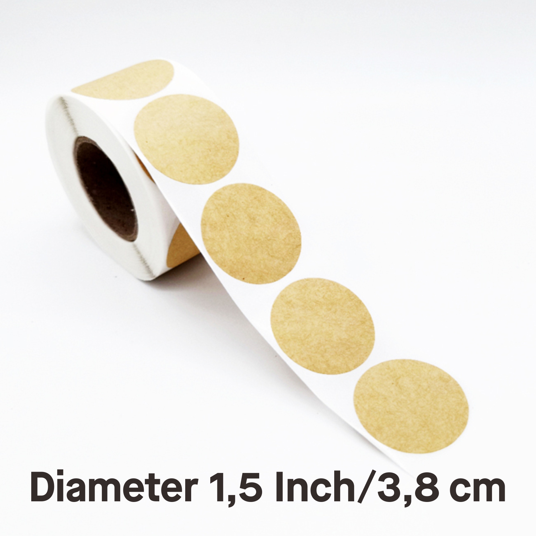 Stiker Label Kraft Blank Sticker Polos Warna Coklat Bundar Tag Kado ...