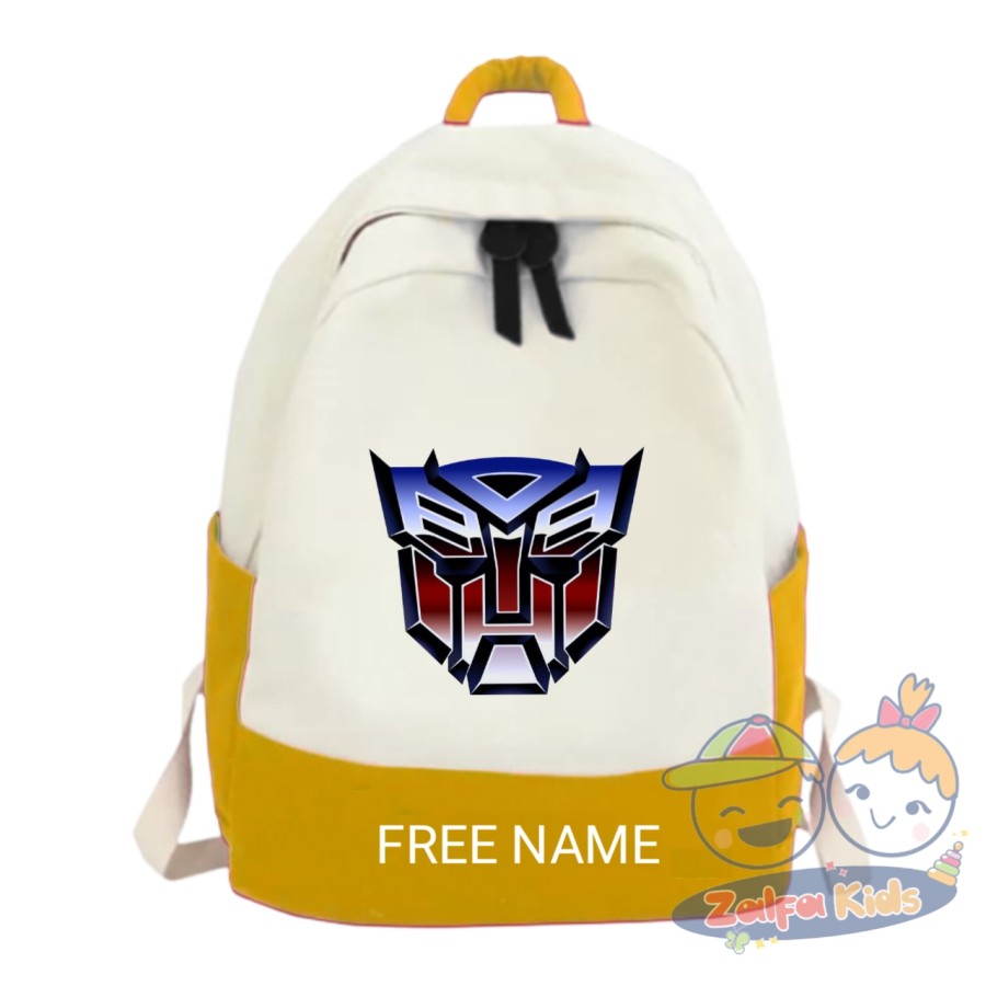 TAS SEKOLAH ANAK TAS RANSEL TRANSFORMERS OPTIMUS PRIME LOGO FREE NAMA ...