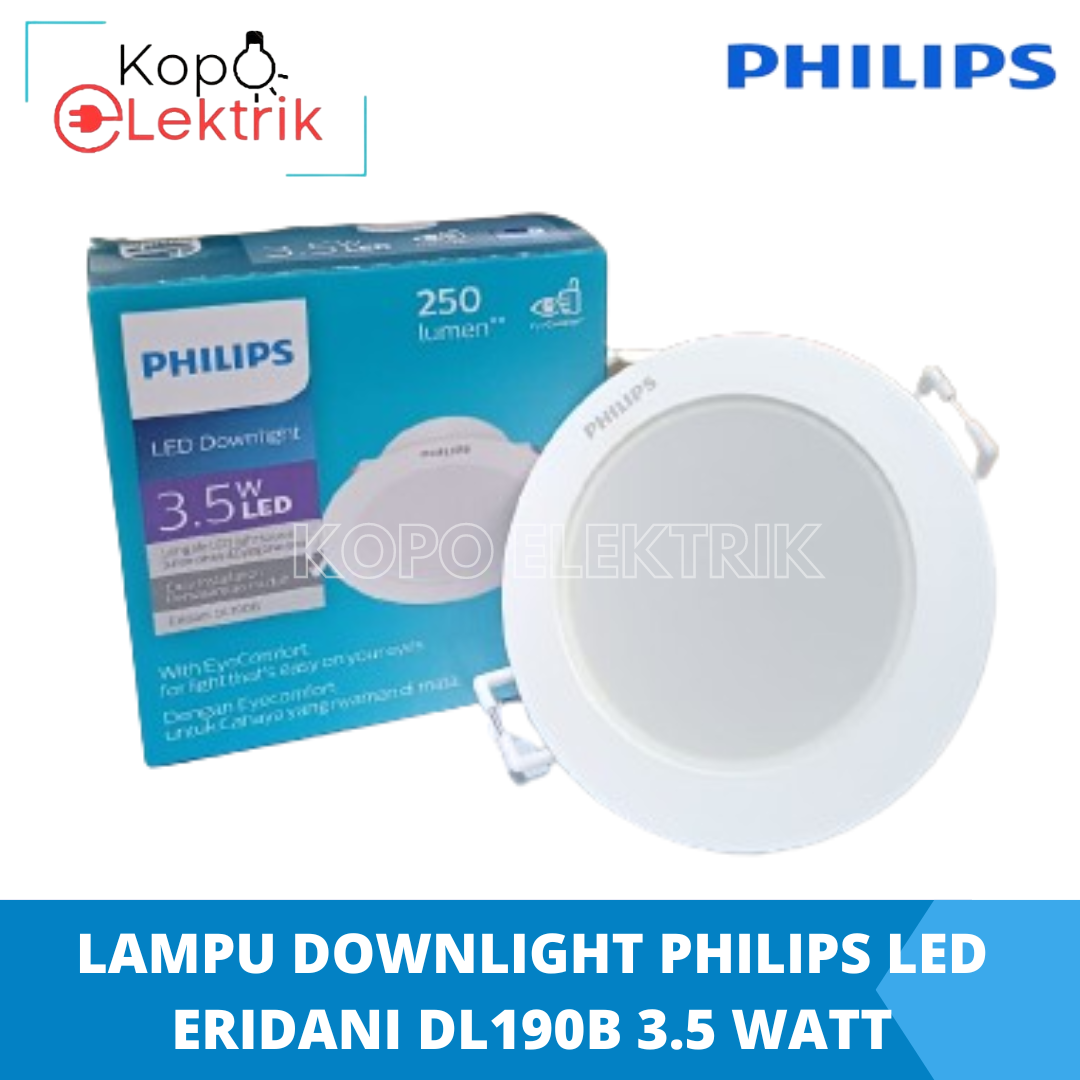 Lampu Led Philips Downlight 3.5 Watt Eridani DL190B 3.5w Bulat | Lazada Indonesia