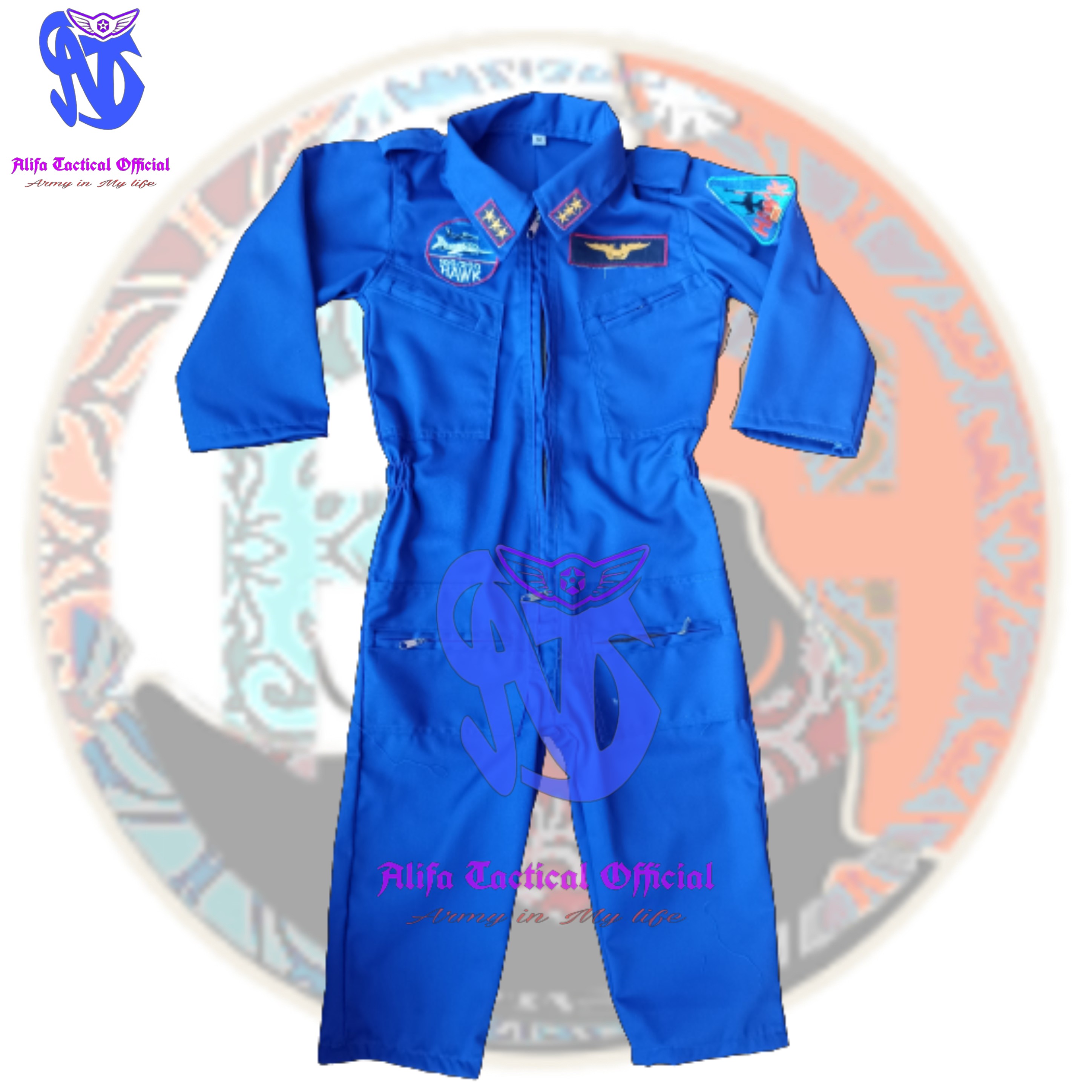 Kostum Pilot Anak Wearpack Coverall Biru Baju Profesi Anak | Lazada ...
