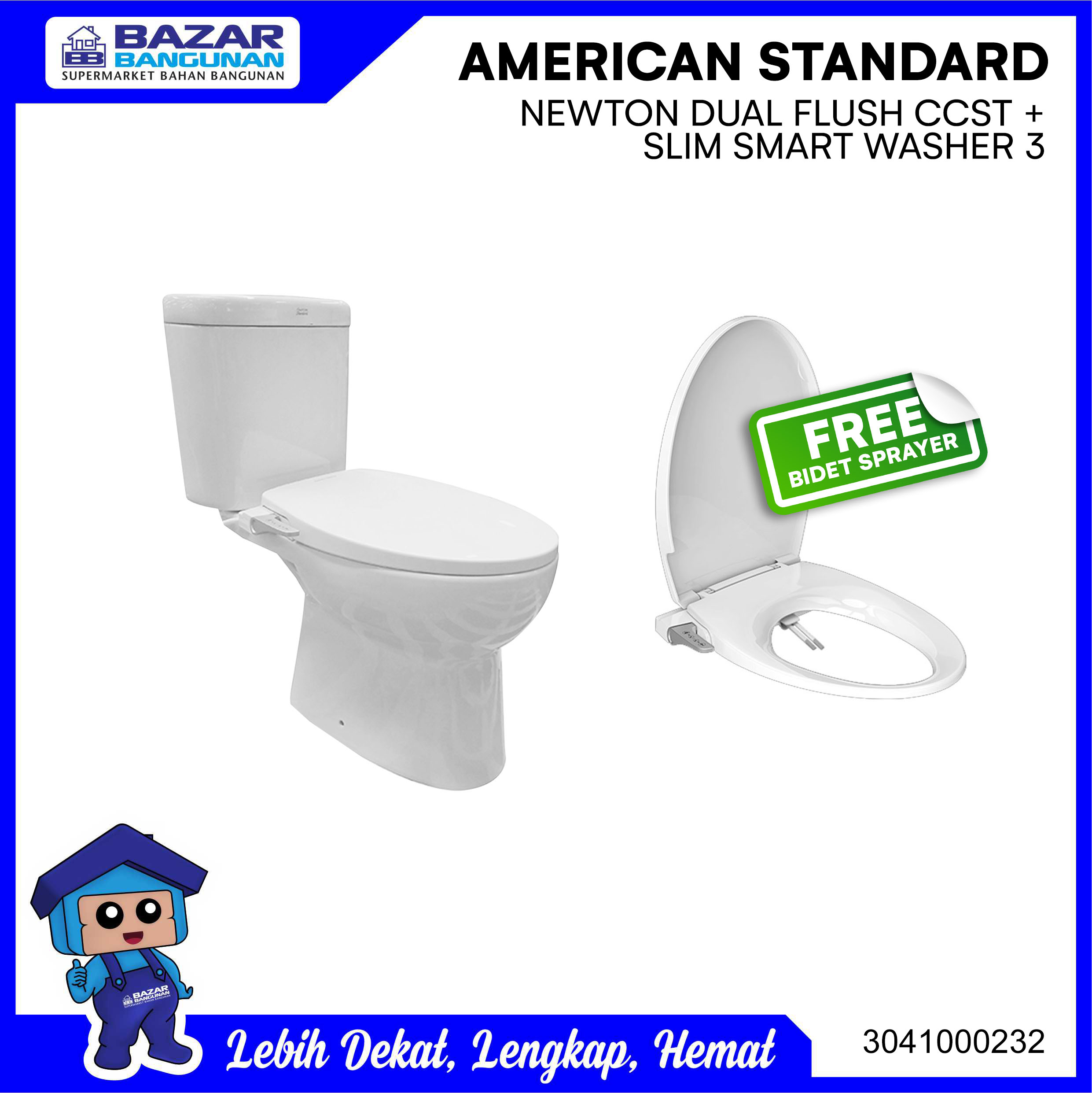 CLOSET KLOSET DUDUK ECO WASHER AMERICAN STANDARD NEWTON SLIM SMART 3 ...