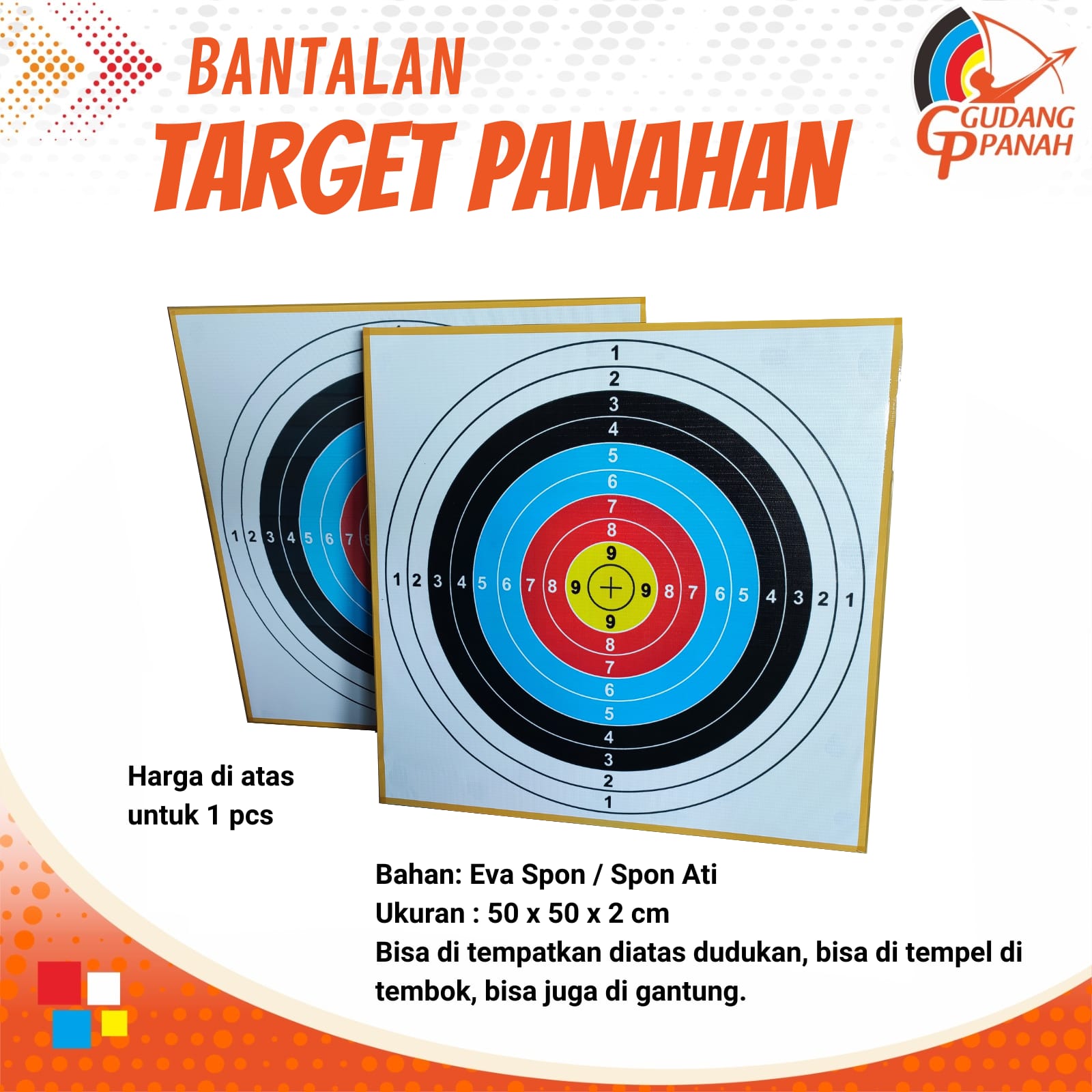 Bantalan Target Panahan // Eva Spon // Spon Ati 50x50x2 cm | Lazada ...