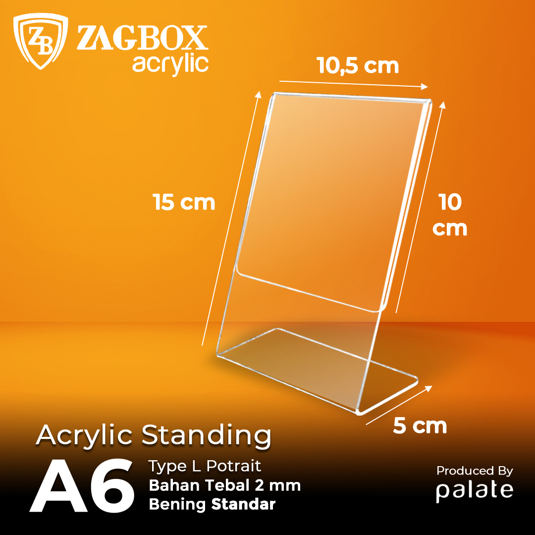 Acrylic Brosur Tent Holder A6 L / Akrilik A6 L Potrait Acrilic 2mm ...