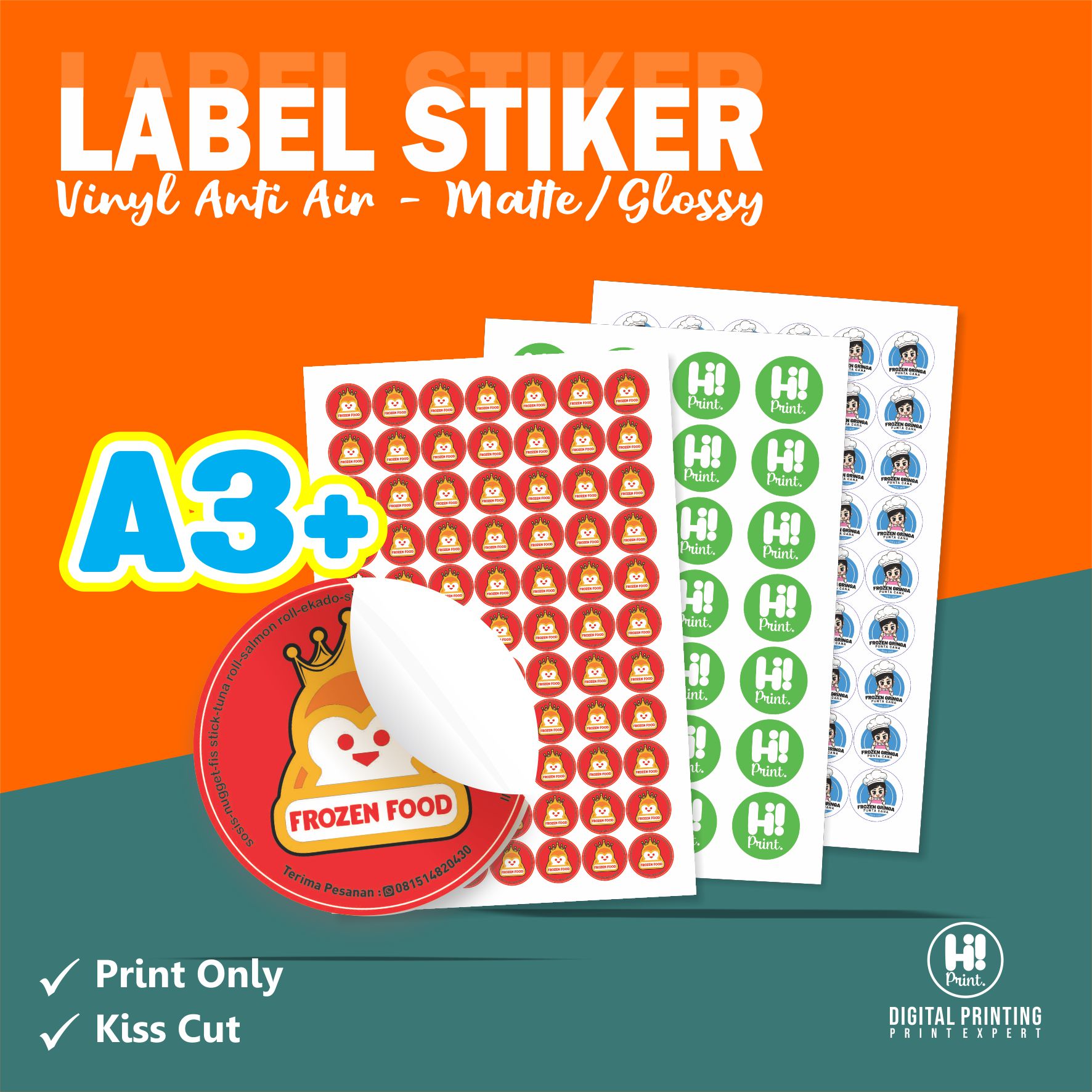 Cetak Stiker Label Produk Vinyl Anti Air | Lazada Indonesia