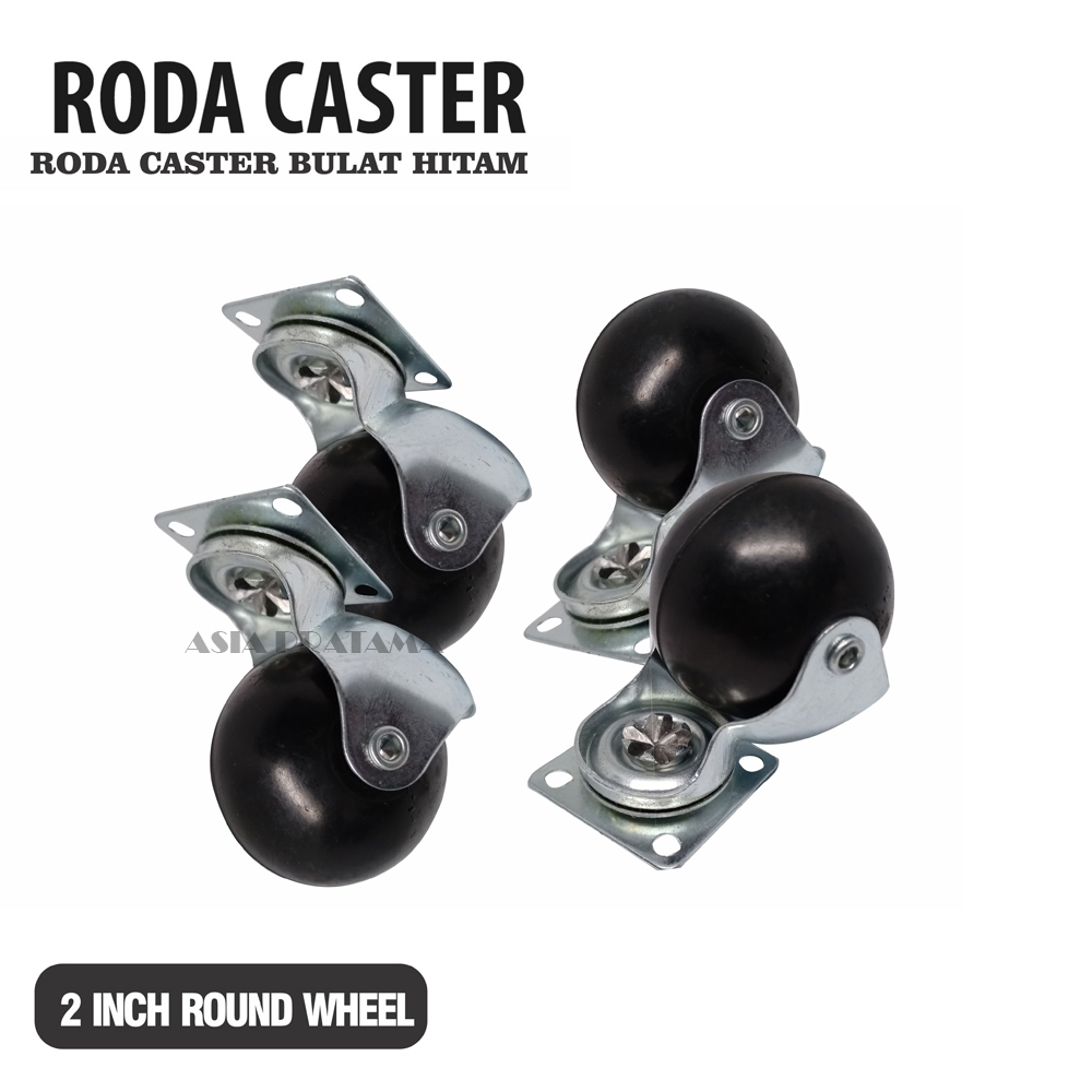 Roda Bulat Set Isi 4 pcs 2 inch 50 mm / Roda Etalase Troli Gerobak ...