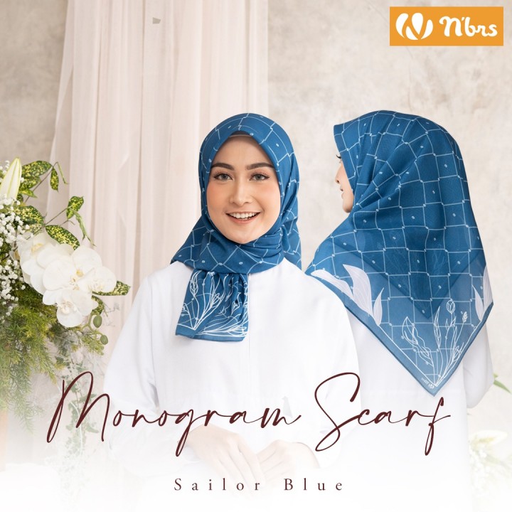 NIBRAS HIJAB MONOGRAM SCARF | Lazada Indonesia