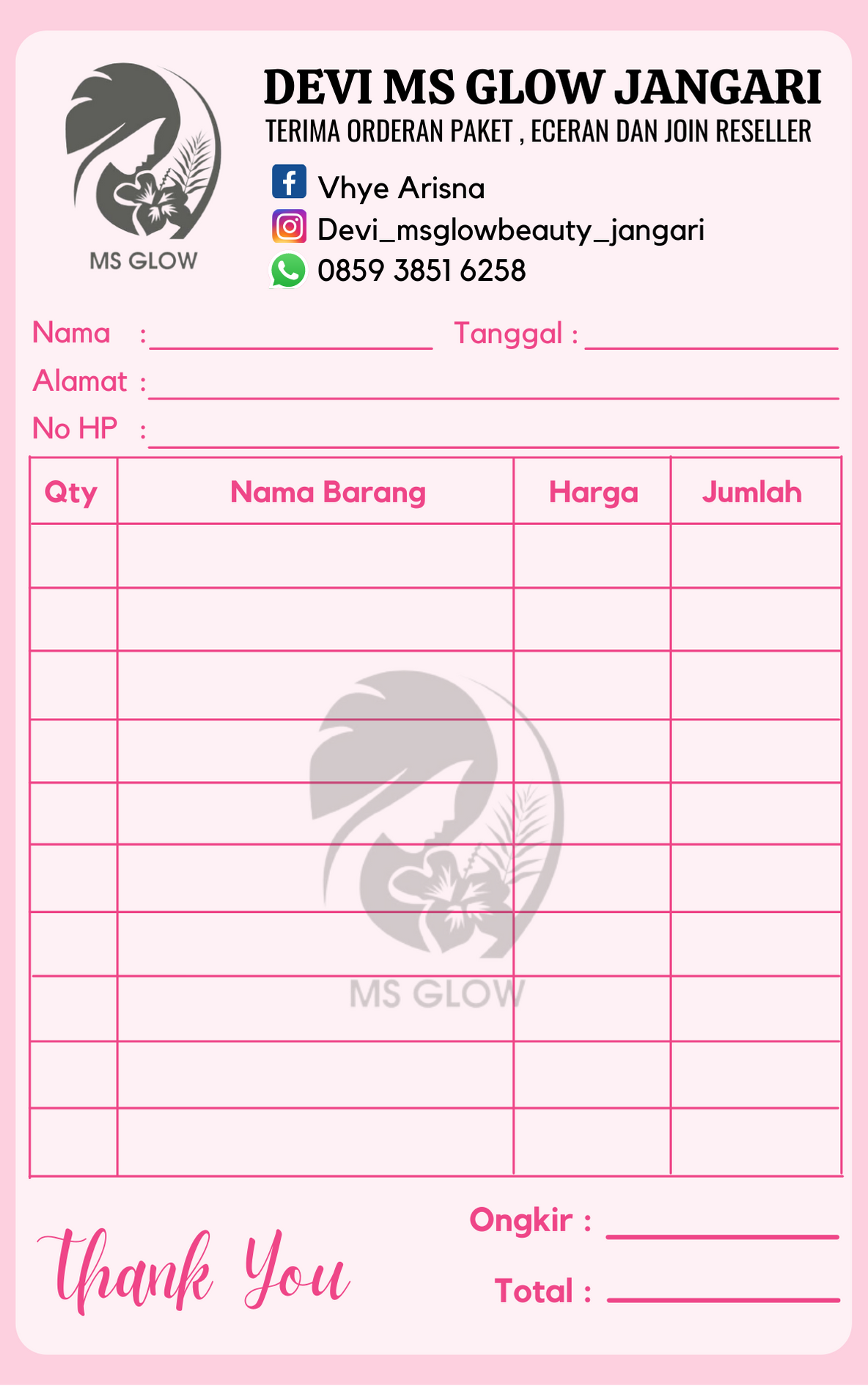 Buku Nota 1 Ply Custom Order (Paket 2 Buku) | Lazada Indonesia