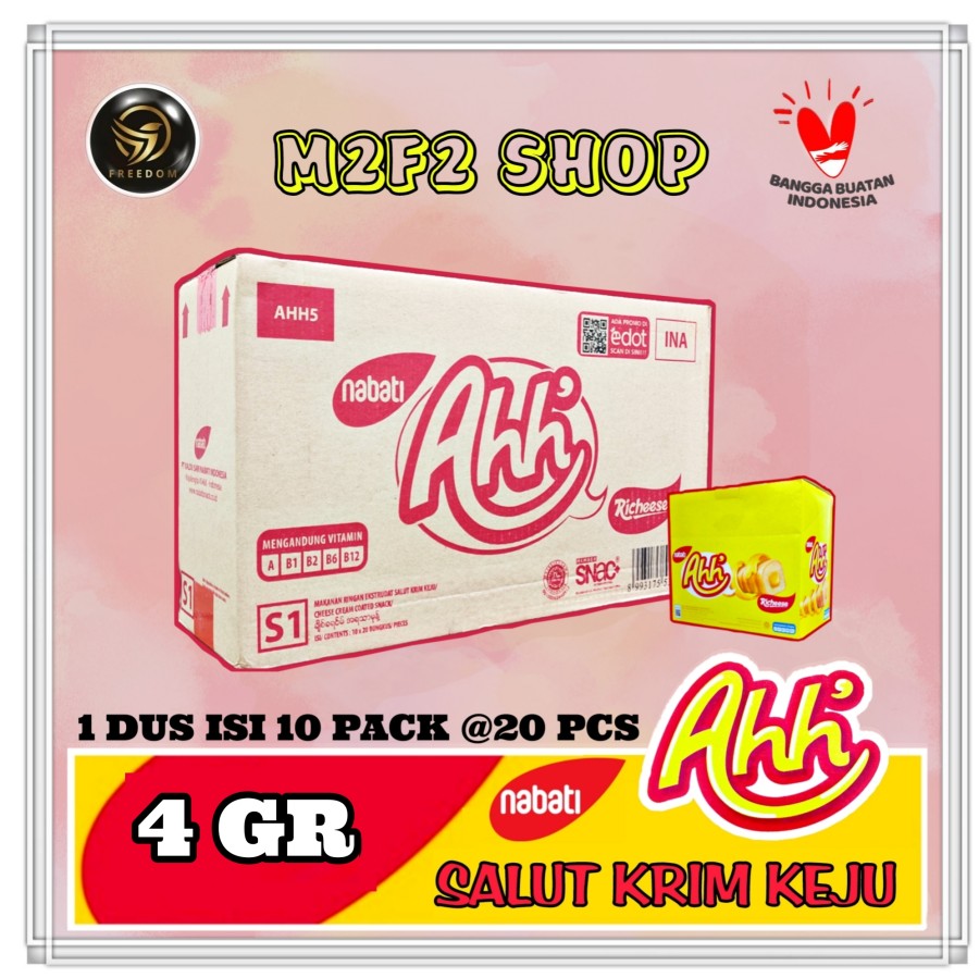 Snack Nabati Ahh Richeese Camilan Rasa Krim Keju - 4 gr (Kemasan Karton ...