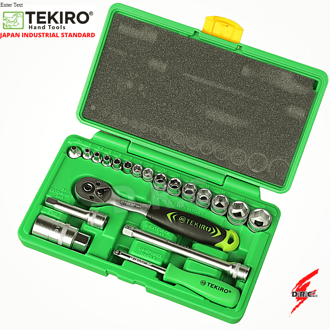 Kunci Sok Set TEKIRO 1/4" - 3/8" 21 pcs - Shock Socket Set Box Plastik ...