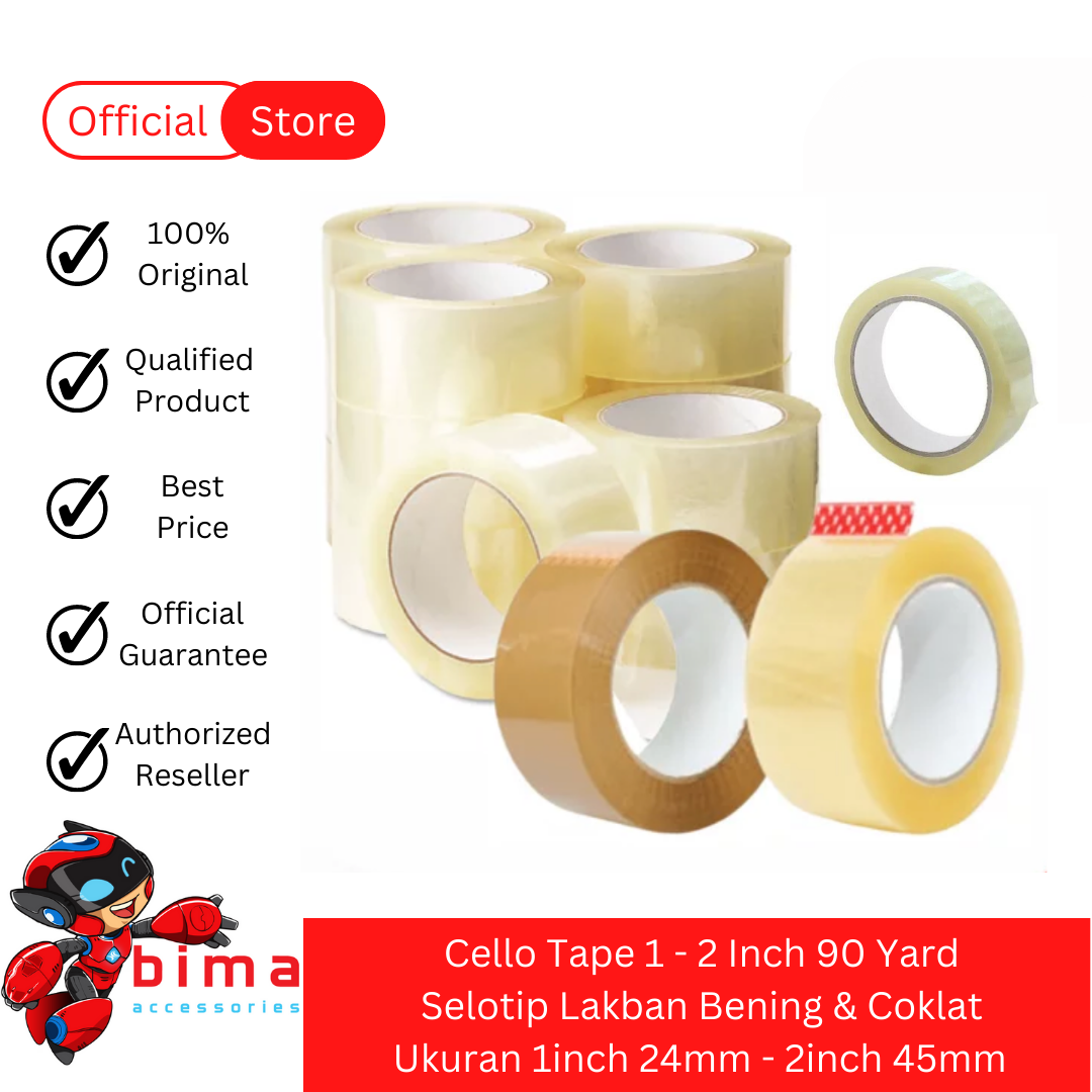 Selotip Bening Lakban Bening Lakban Coklat Solatip 1 - 2 inch 90 yard ...