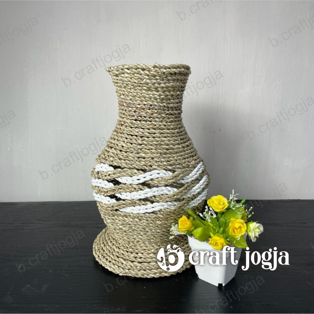 Guci Vas Bunga Anyaman Seagrass Tempat Bunga Kering Dekorasi Rumah ...