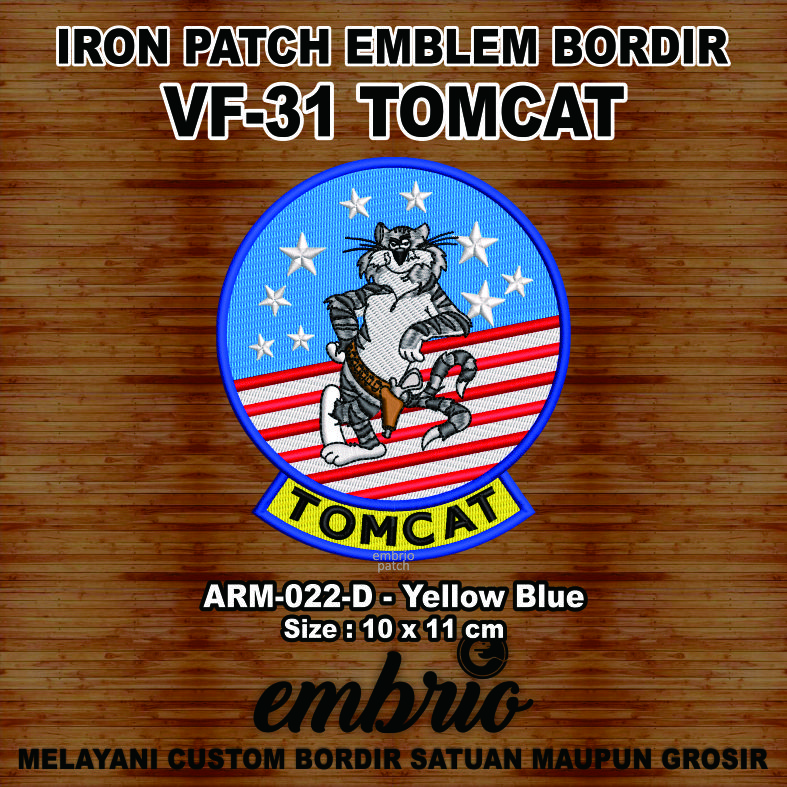 ARM-022-D - Patch Tomcatters VF-31 TOMCAT VF 31 Fighter Squad Back ...