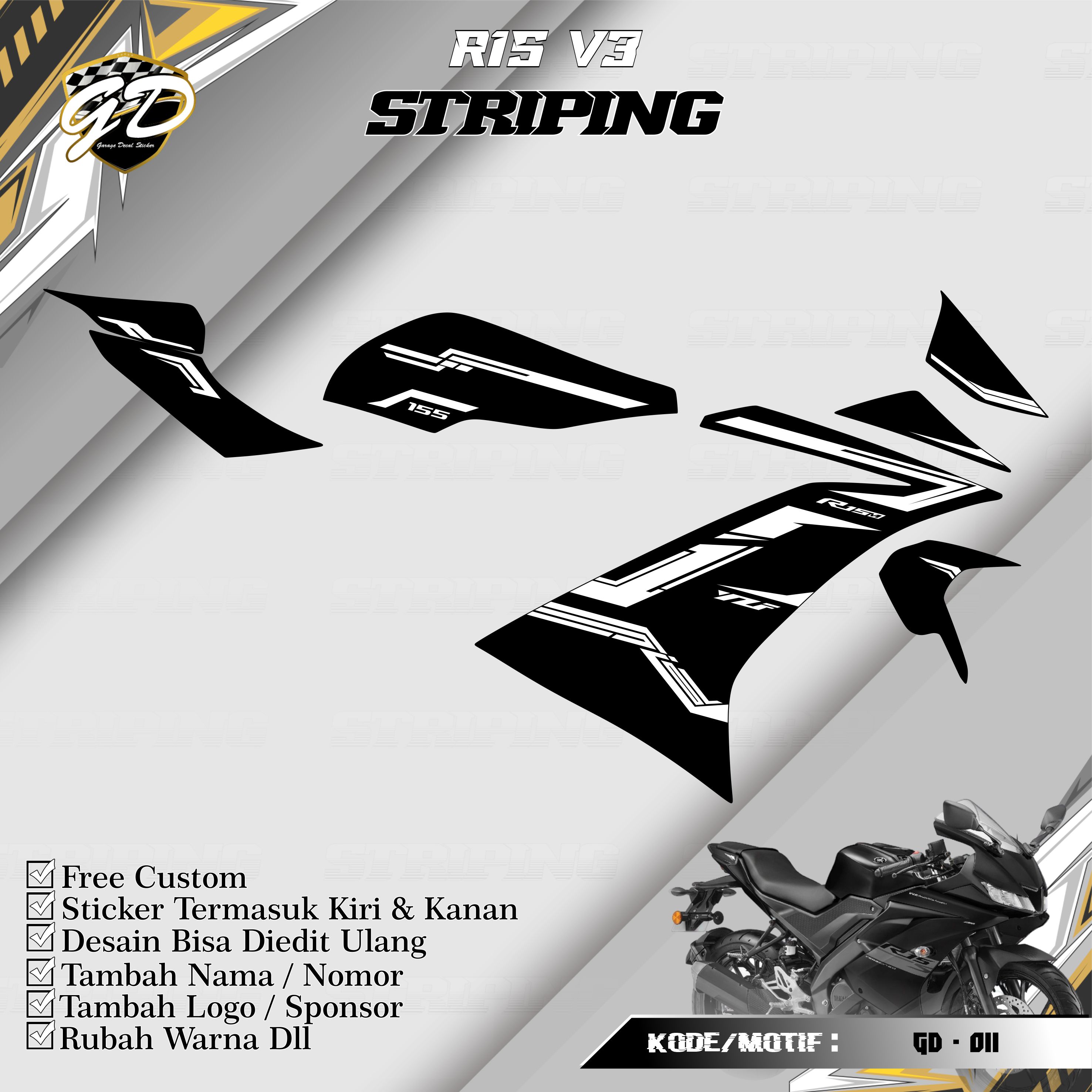 Striping R15 V3 Stiker Striping R15 V3 Striping Variasi R15 V3 GD-011 | Lazada Indonesia