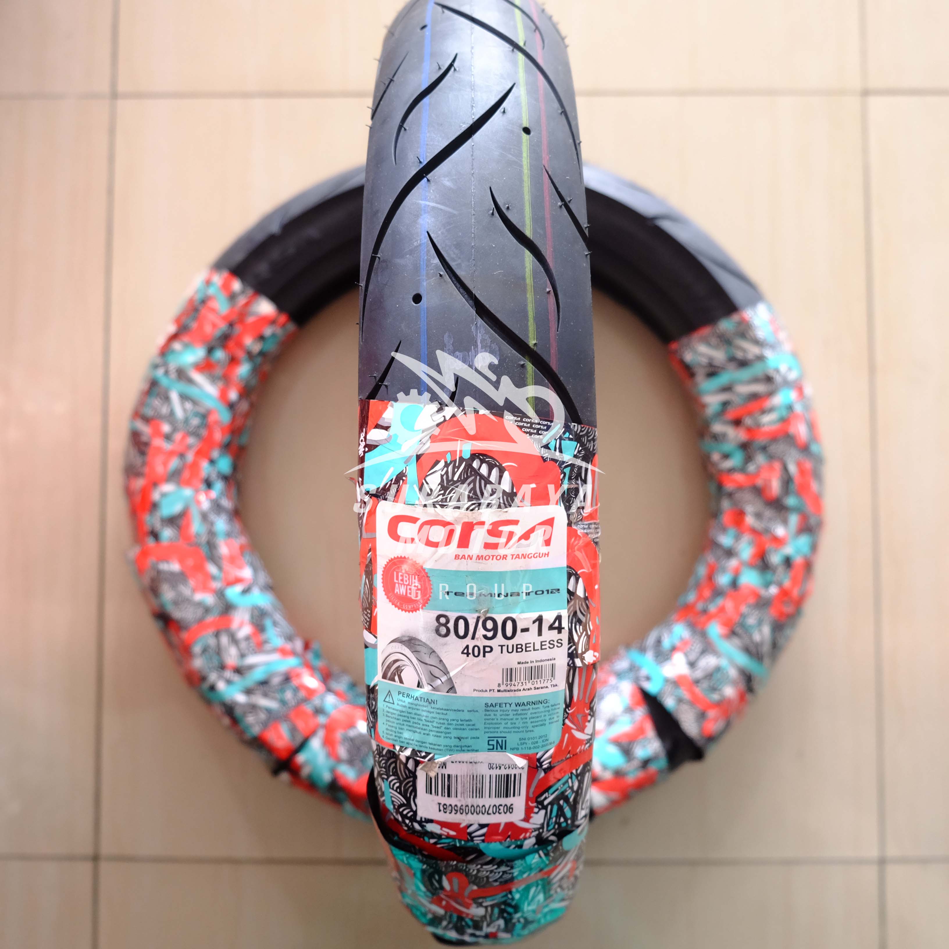 Ban Tubeless Corsa 80/90-14 Terminator 41P Sepeda Motor Vario Beat Mio ...