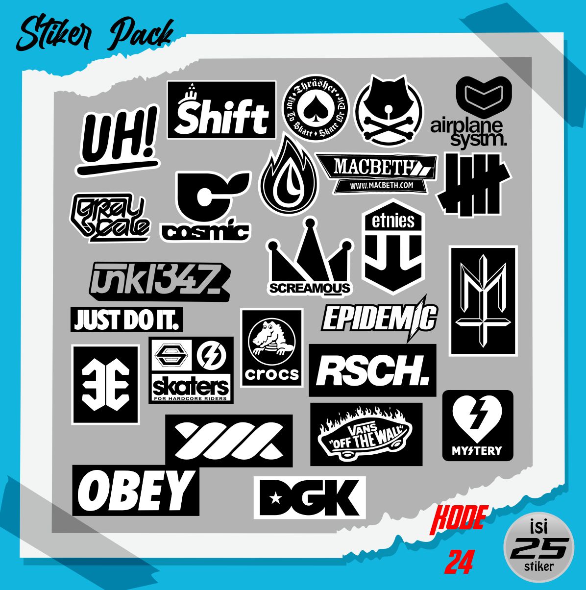 Stiker (isi 25) Lucu Aesthetic Untuk Motor Laptop Tumbler Stiker Motor ...